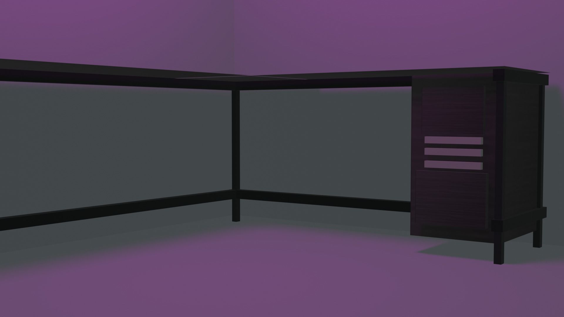 L Shaped Table 3D model | CGTrader