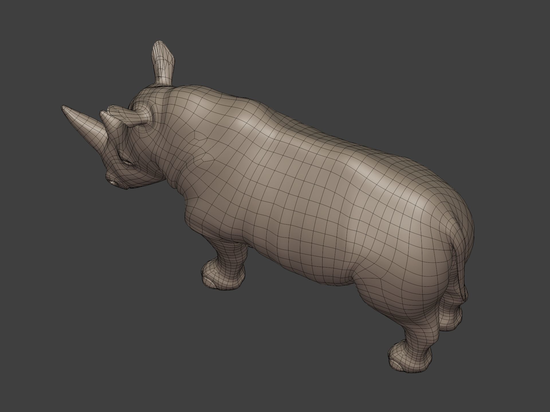 3D model Rhinoceros Statue - Base Mesh VR / AR / low-poly | CGTrader
