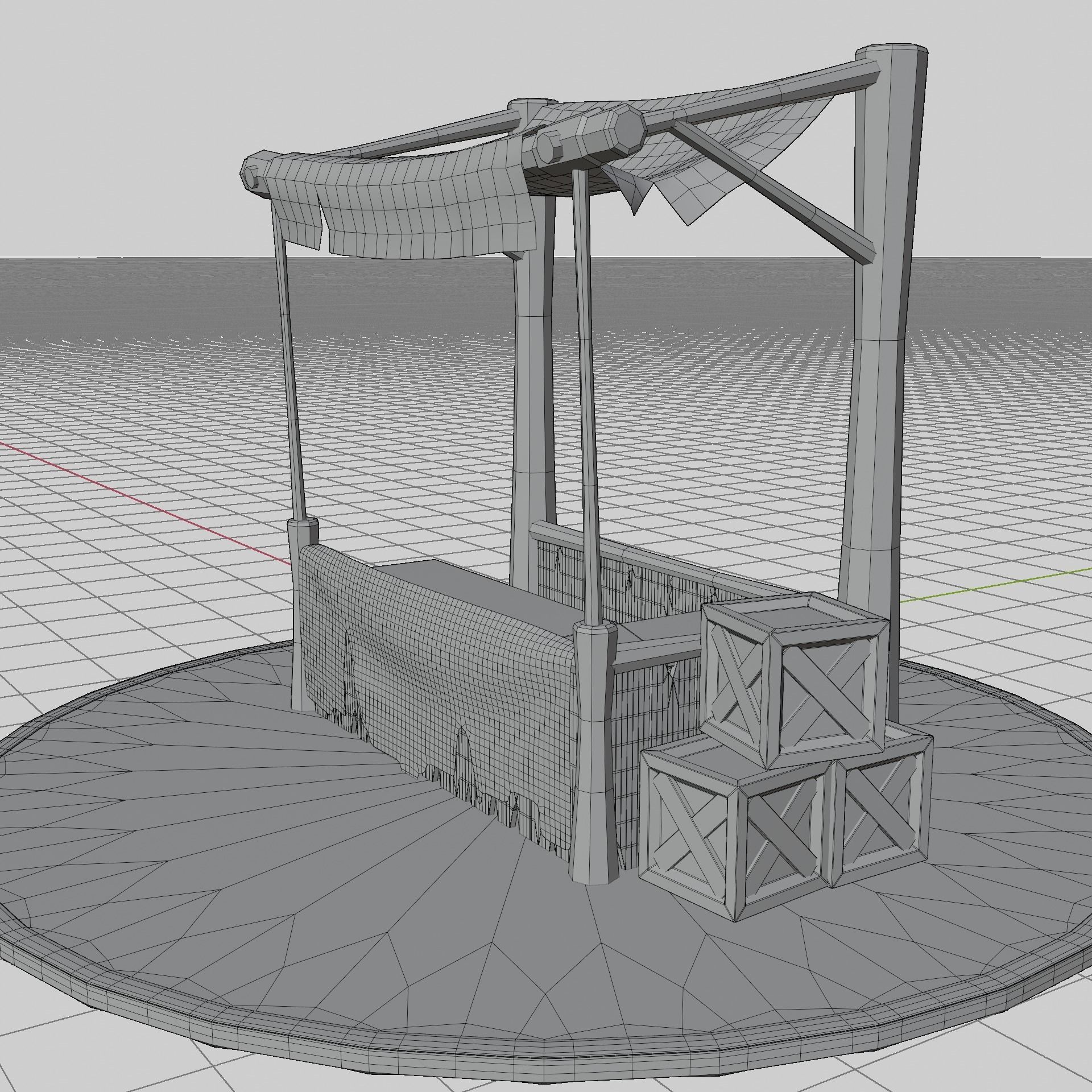 Simple stall 3D model | CGTrader