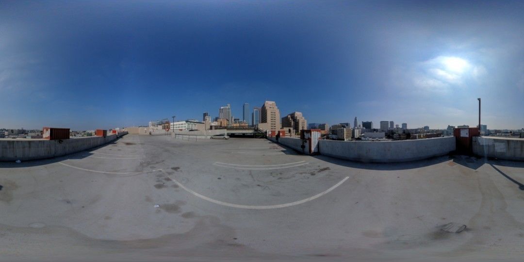 HDR 360 Panorama - DTLA - 92 Medallion Apts Parking Garage top Texture ...