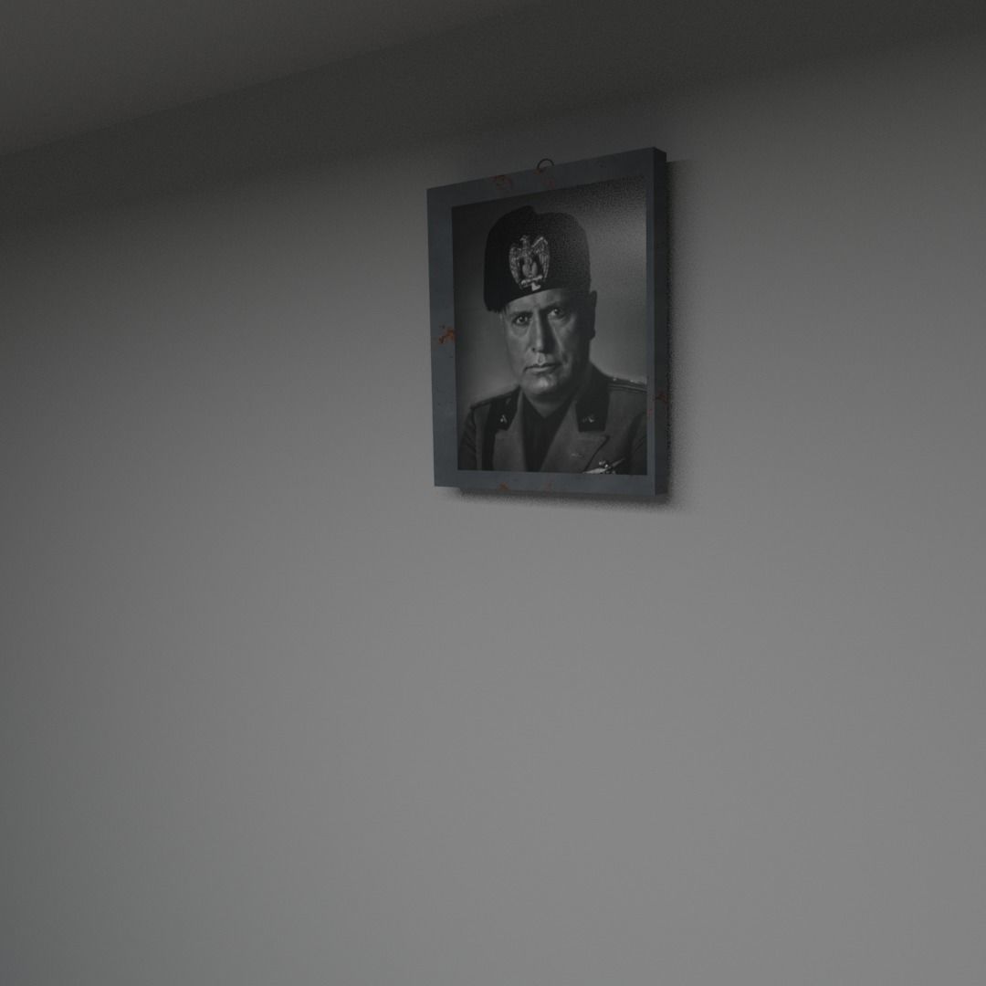 3D model Benito Mussolini wall frame VR / AR / low-poly | CGTrader