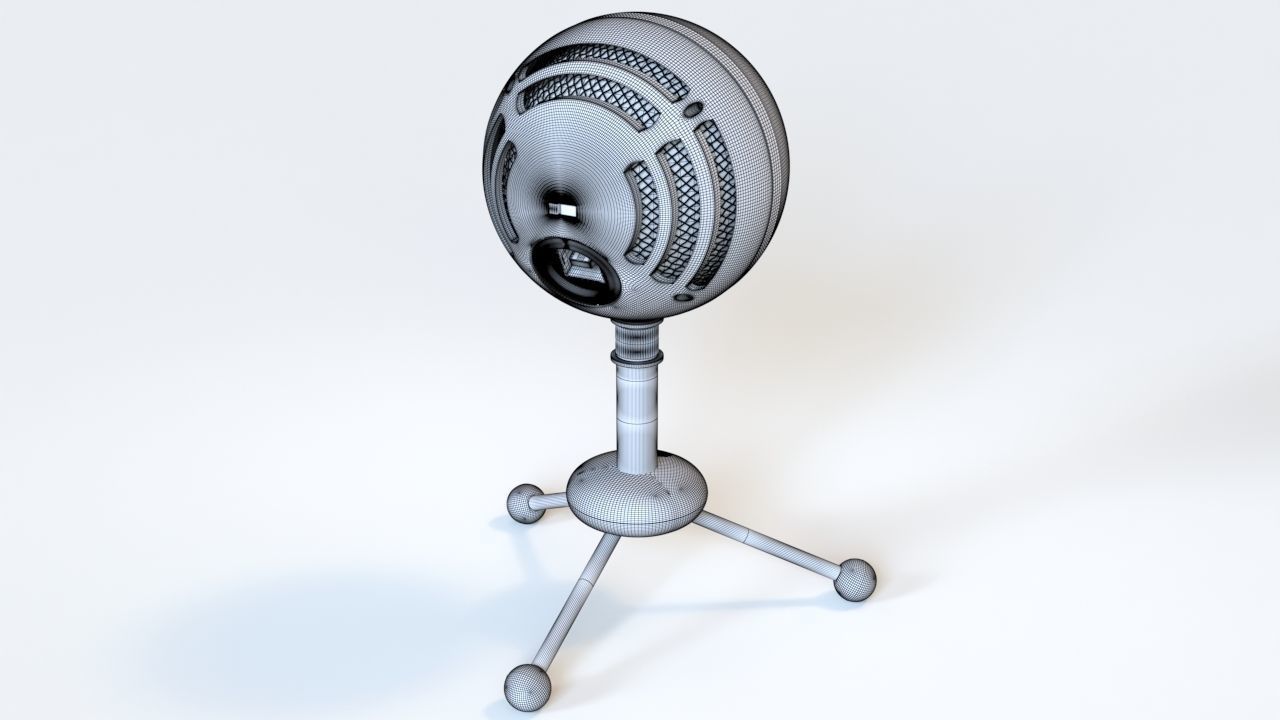 Blue SnowBall Microphone 3D model | CGTrader