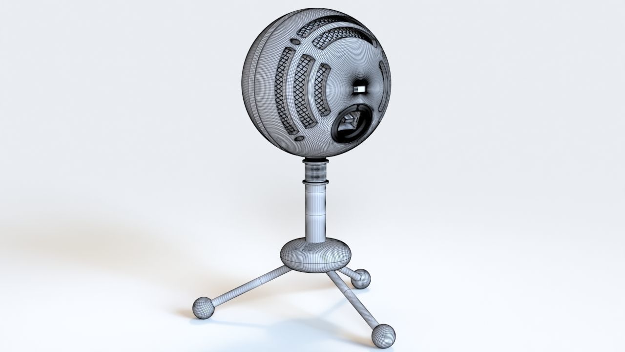 Blue SnowBall Microphone 3D model | CGTrader