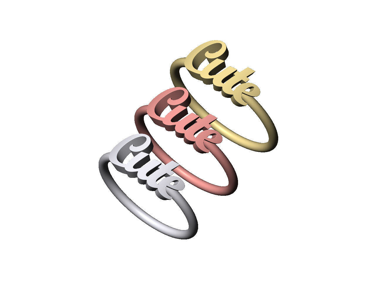 Cute name ring US sizes 6 7 8 3D model 3D printable | CGTrader