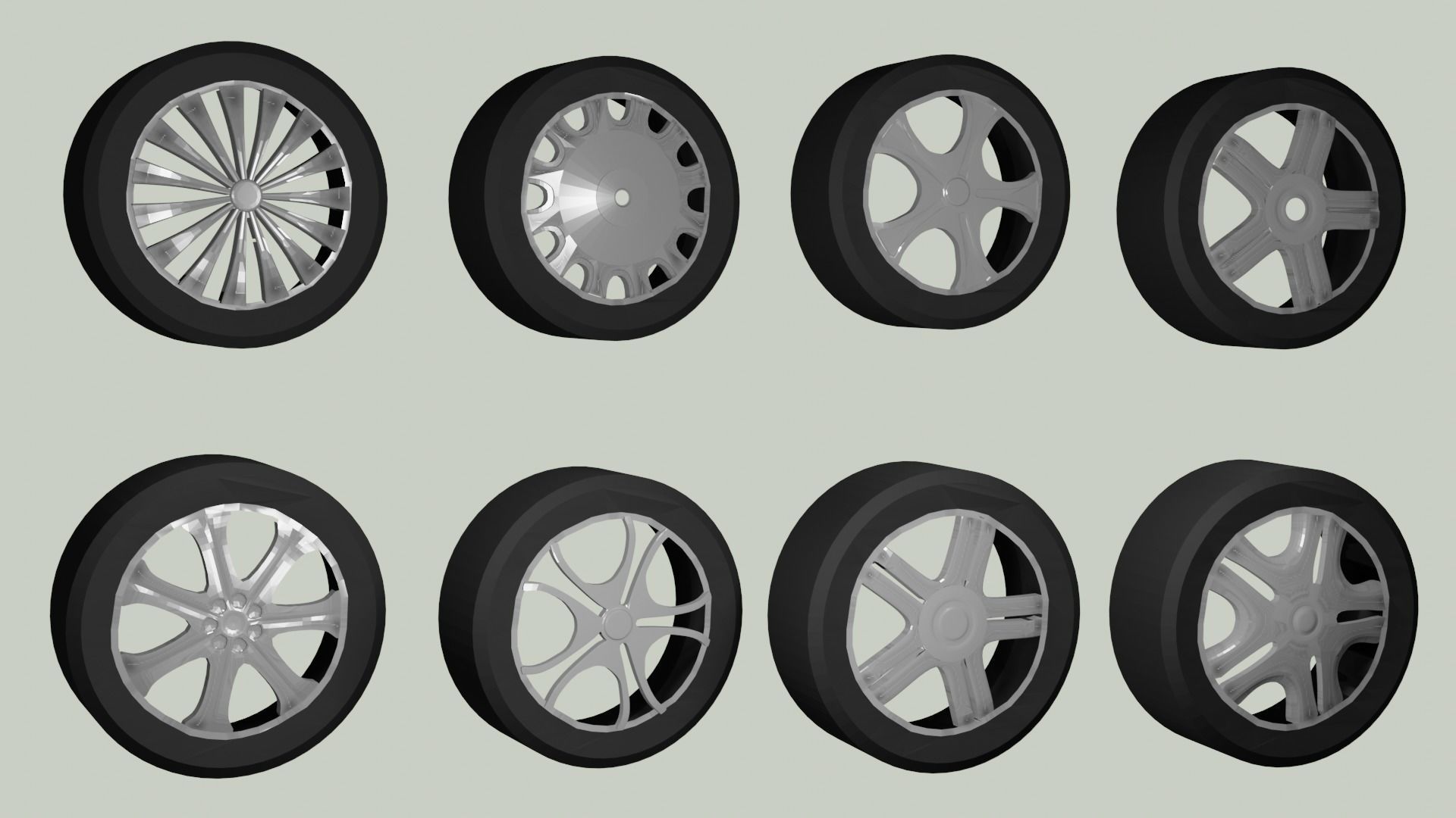 3D model Classic wheel lowpoly for car modification 3D model VR / AR ...