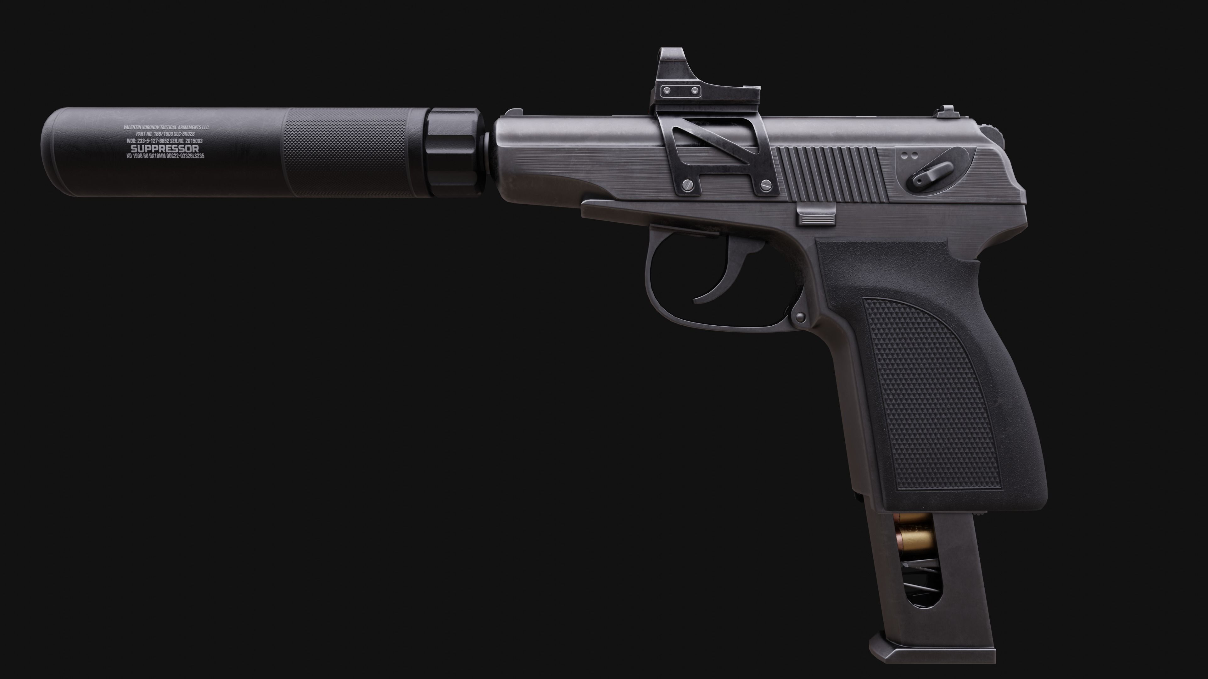 Lowpoly Game-Ready Makarov-pm 4K PBR textures Model free VR / AR / low ...