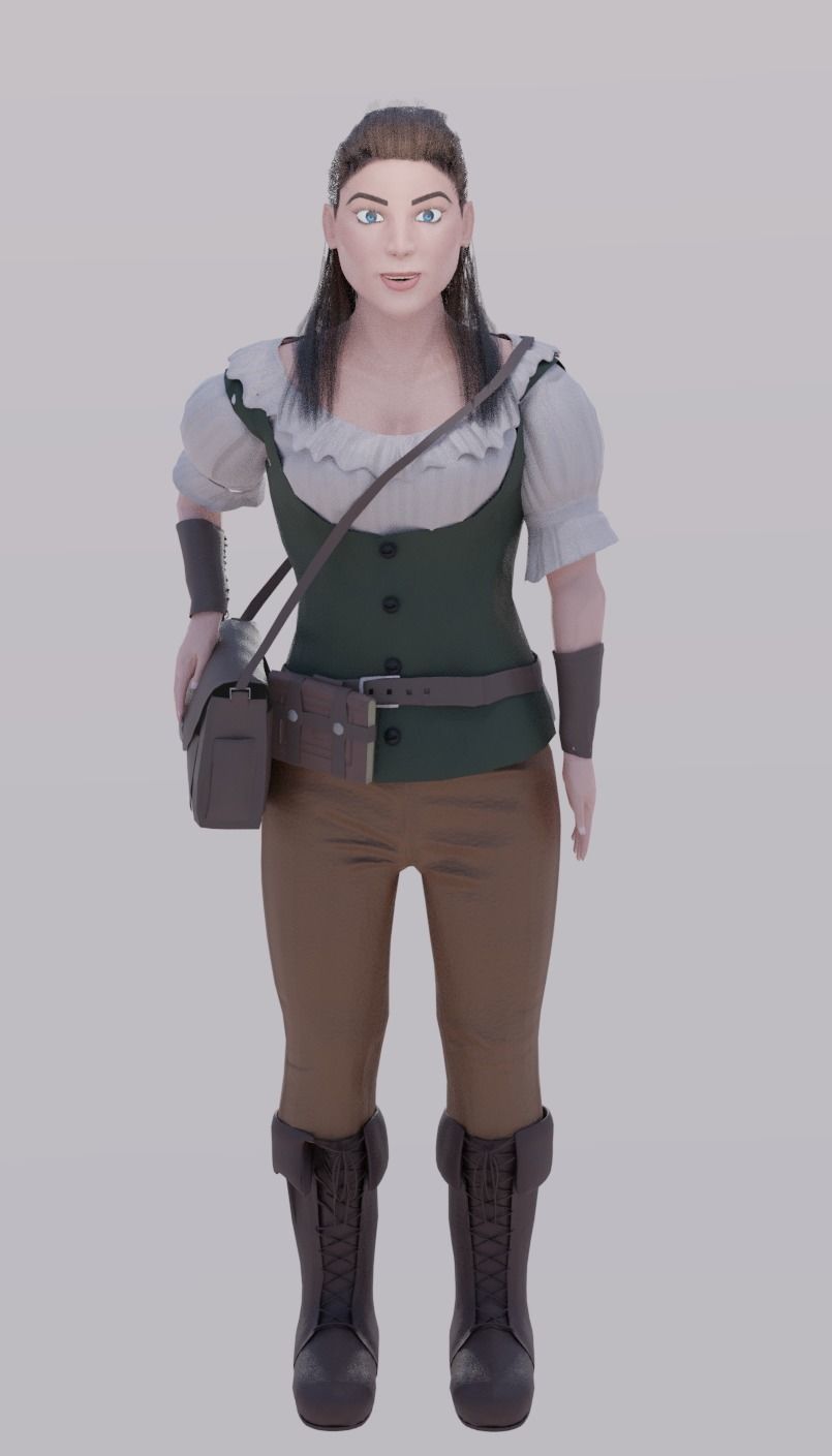 3D model Female Merchant VR / AR / low-poly | CGTrader