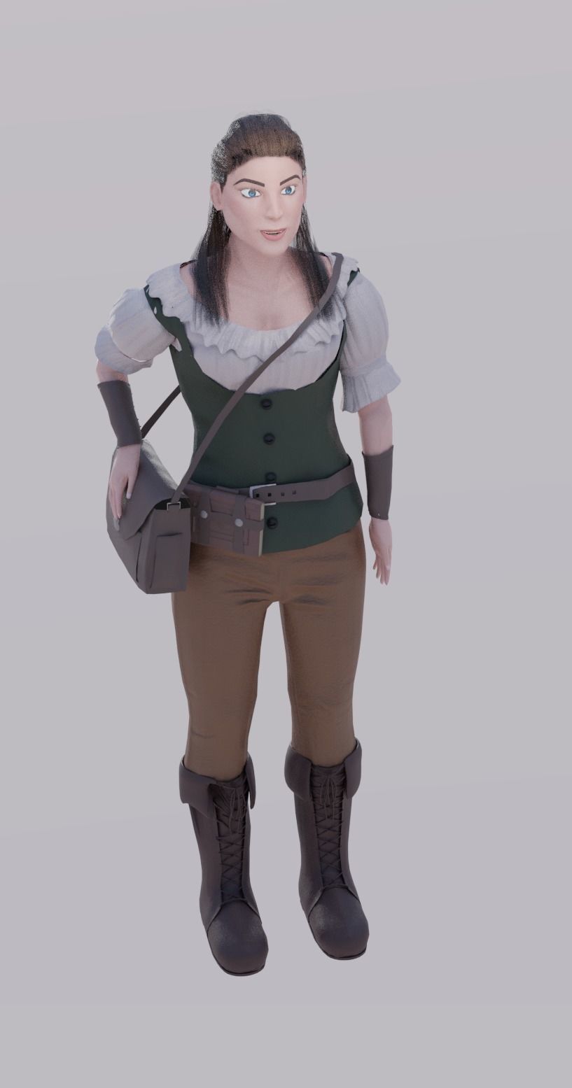 3D model Female Merchant VR / AR / low-poly | CGTrader