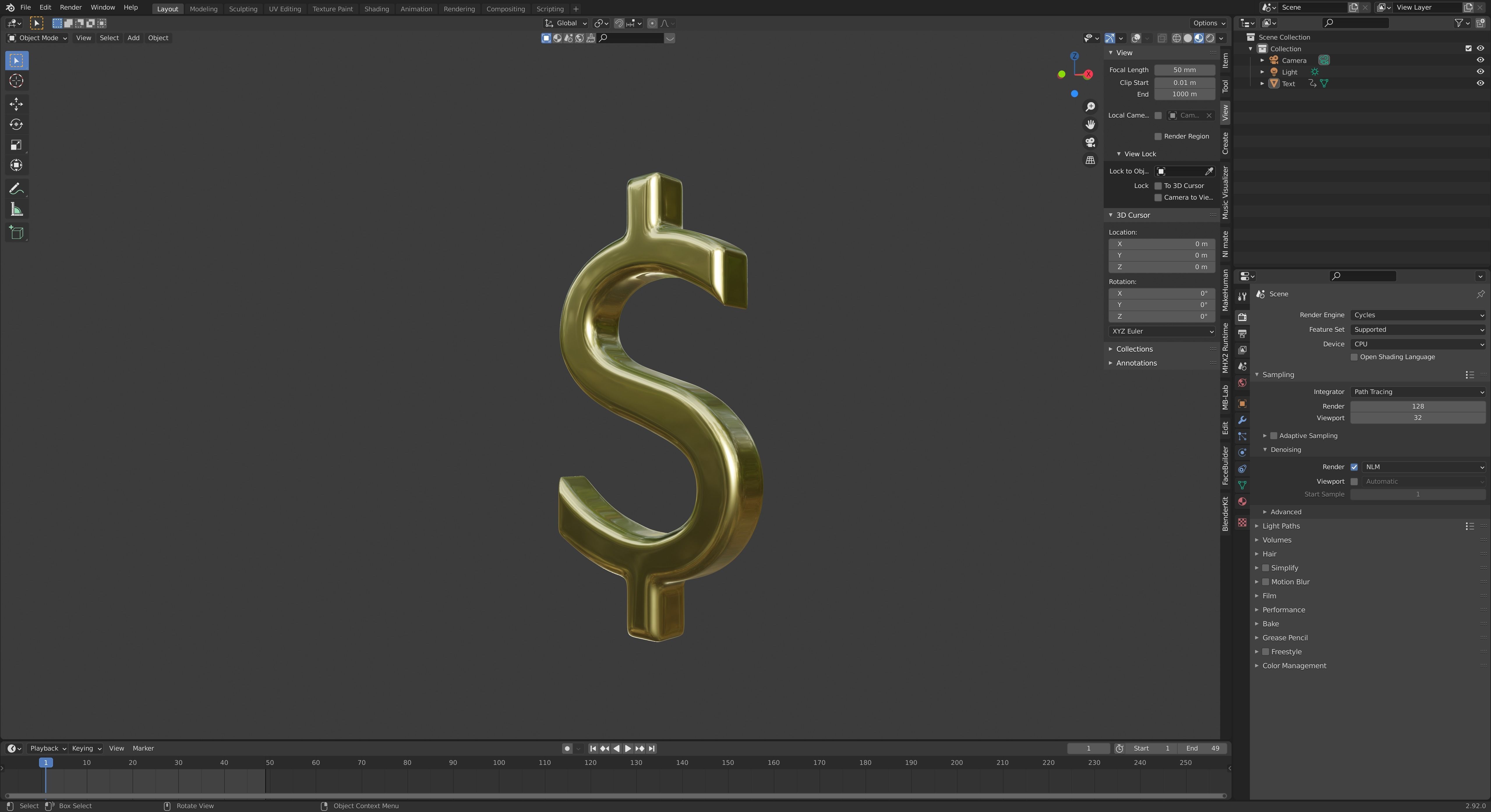 Dollar Sign 3d Printable free 3D model animated | CGTrader