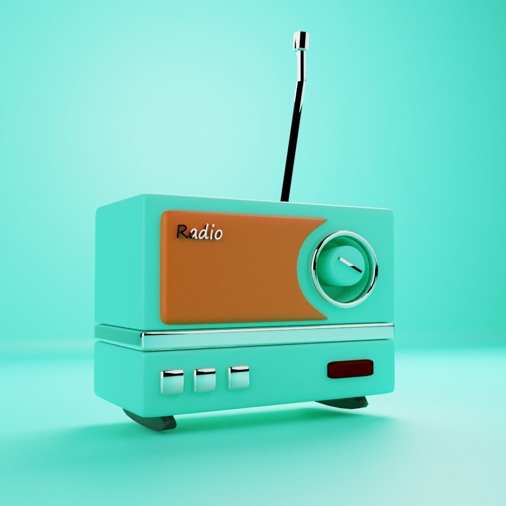 Radio retro free 3D model | CGTrader