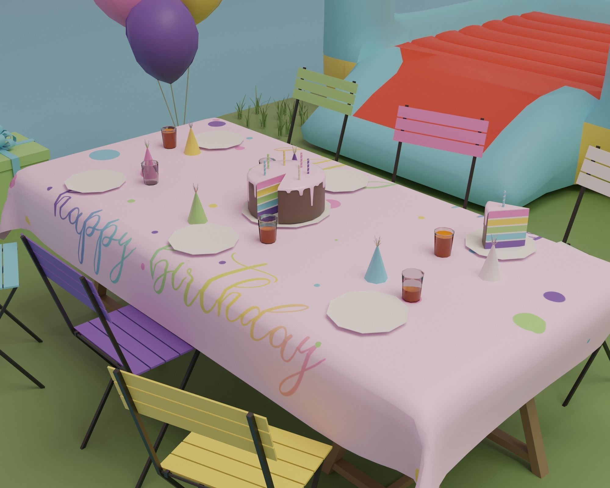 3D model Birthday party VR / AR / low-poly | CGTrader