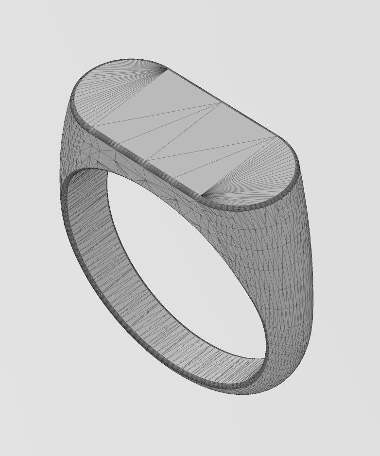 15x7mm slot shaped signet US size 5to11 3D model 3D printable | CGTrader