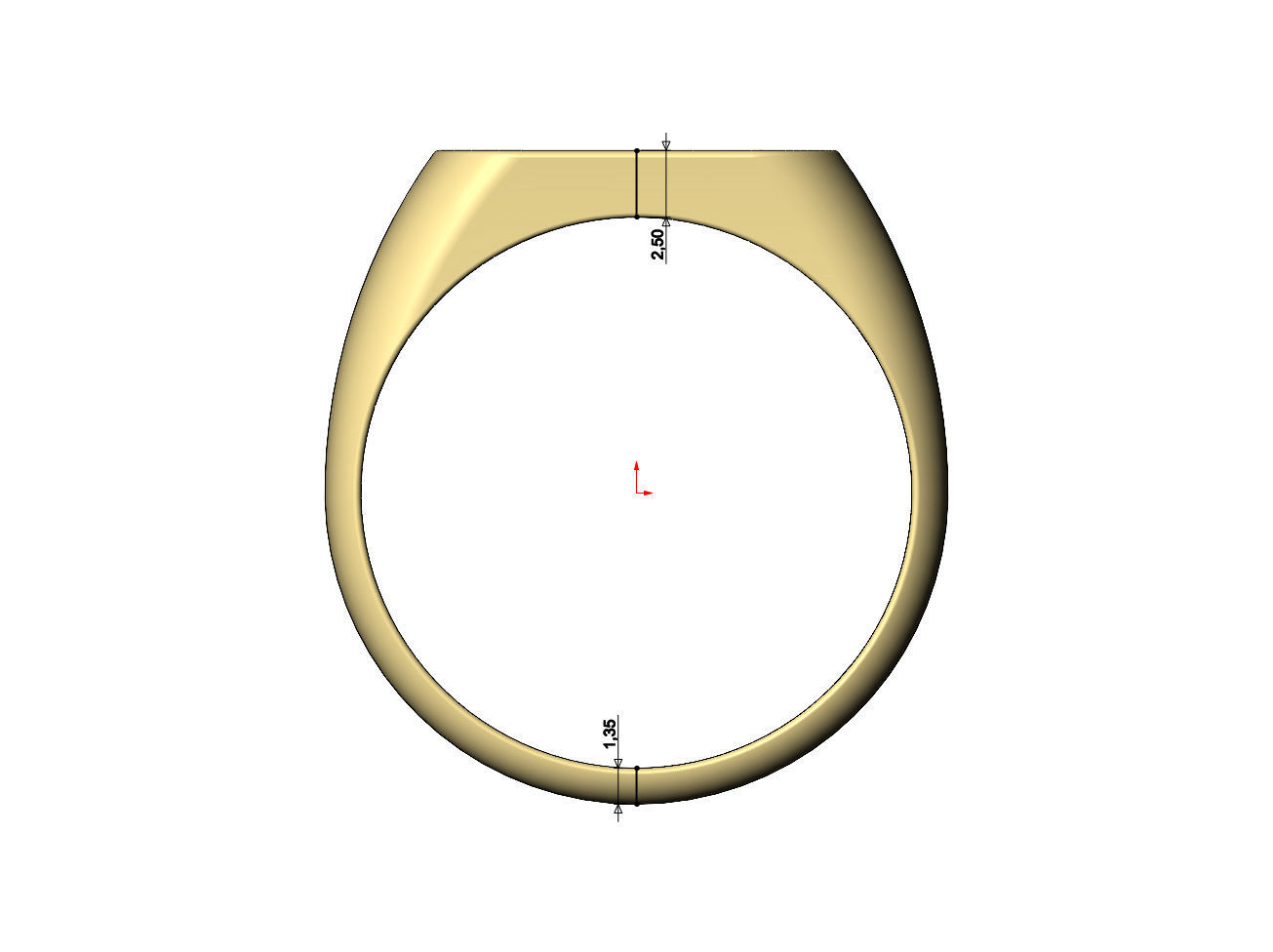 15x7mm slot shaped signet US size 5to11 3D model 3D printable | CGTrader
