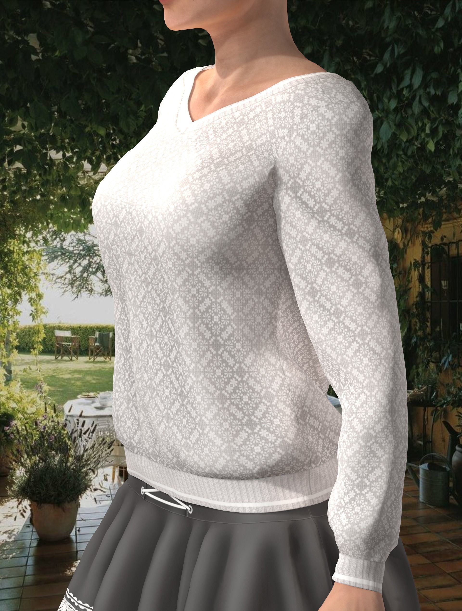 3D model Knitted casual sweater - 3 colors VR / AR / low-poly | CGTrader