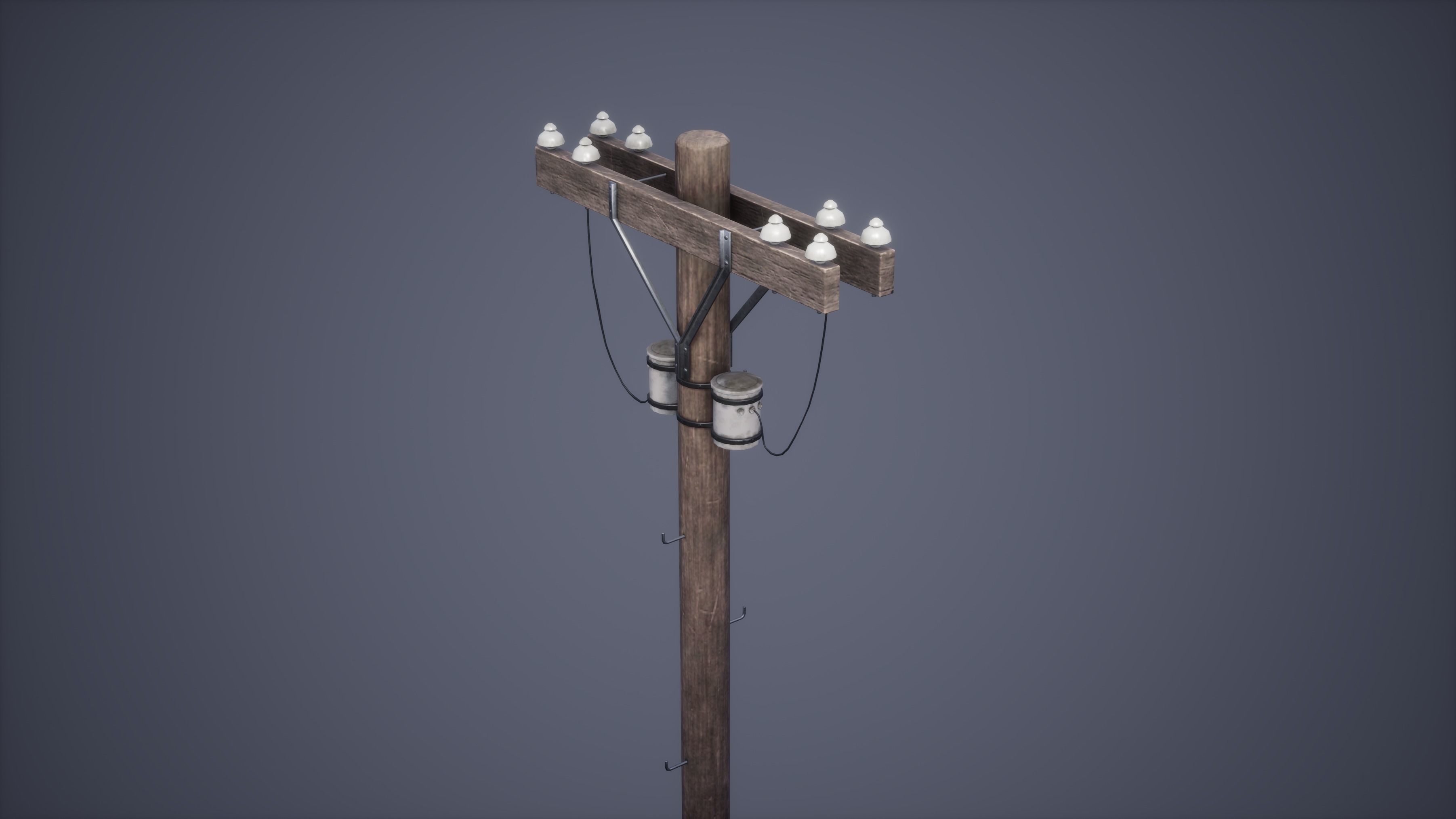 3D model Electric Pole Set Low Poly Game Ready VR / AR / low-poly ...
