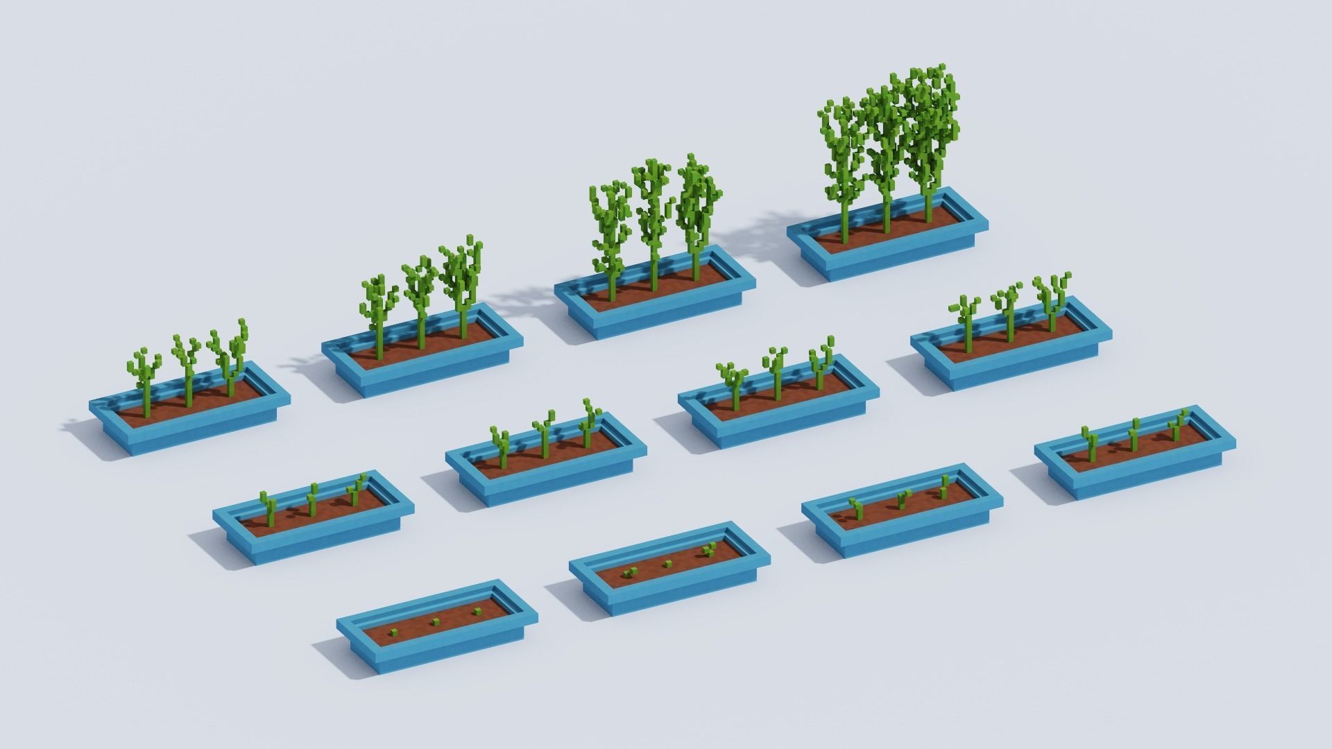 3D model Voxel Plantation Plant T2 VR / AR / low-poly | CGTrader