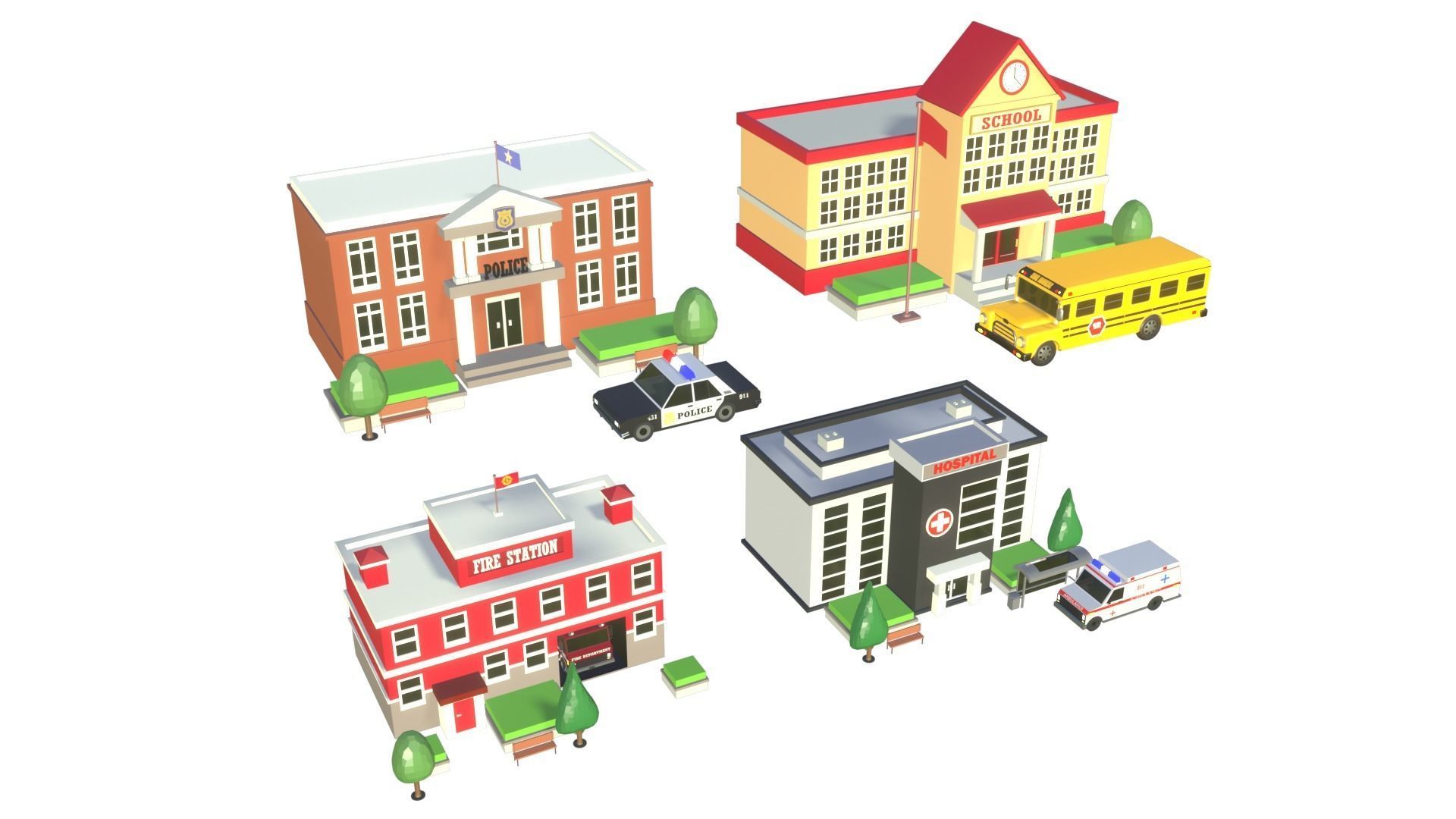 building cartoon 3D model | CGTrader