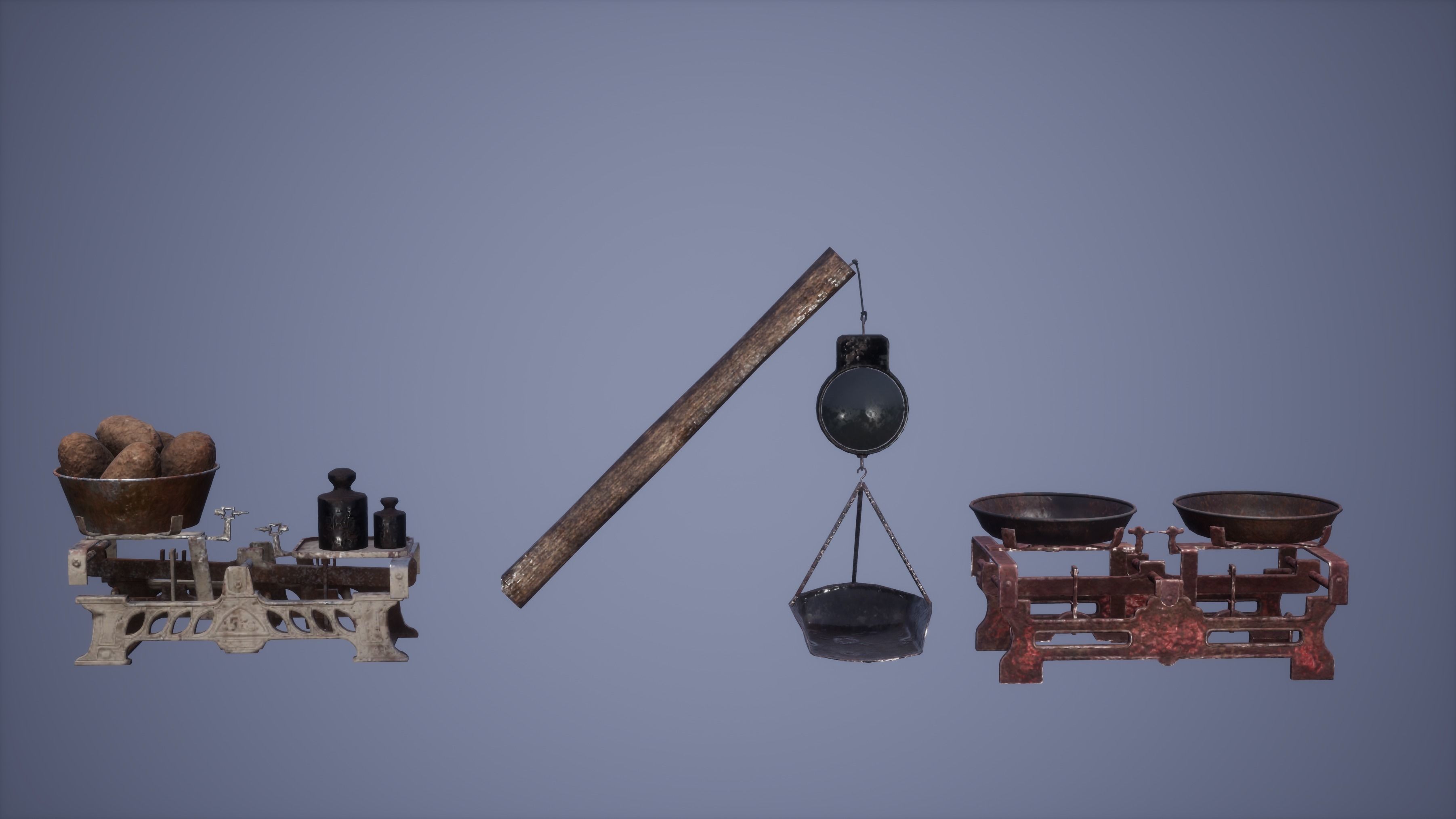 3D model Old Scales Low Poly Game Ready VR / AR / low-poly | CGTrader