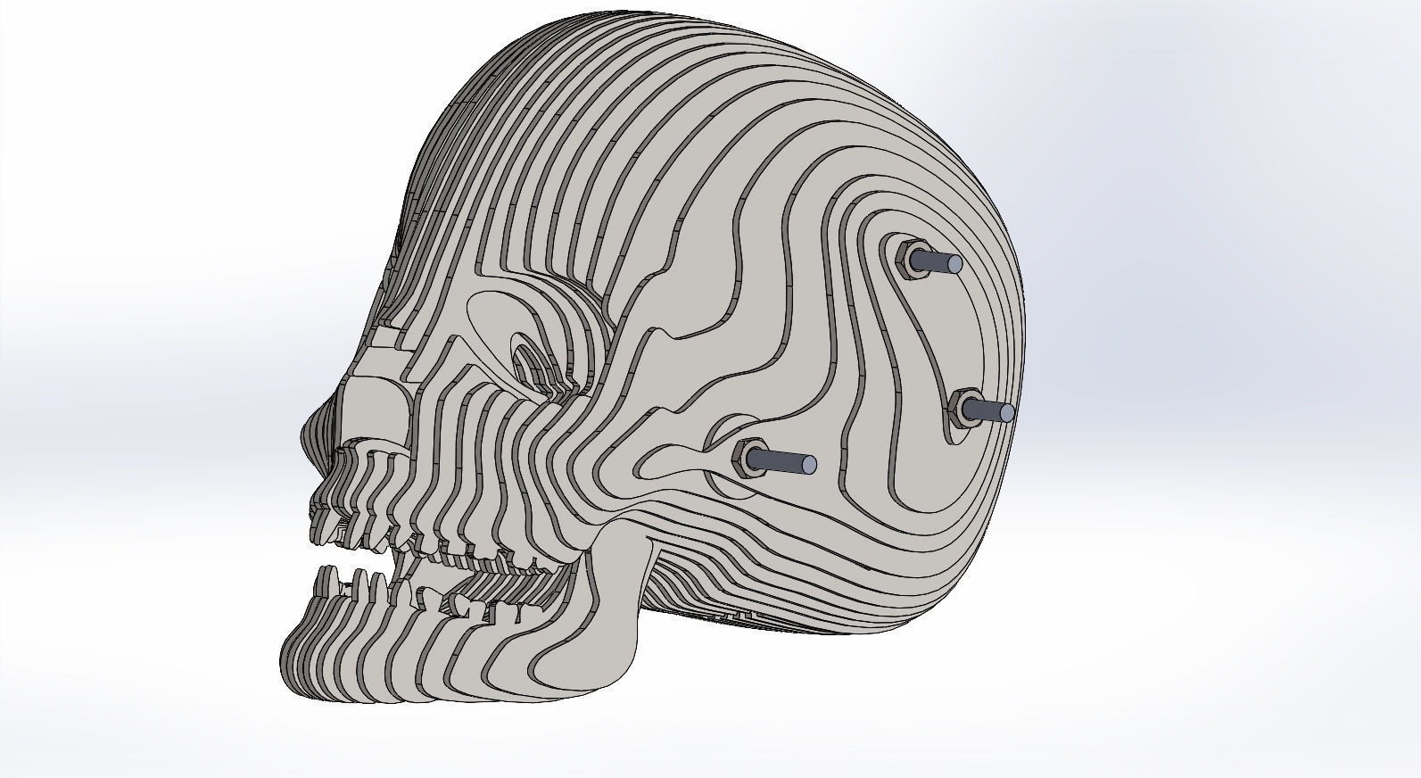 Skull sculpture Dxf For Cnc Laser cutting and 3d step file 3D model 3D ...