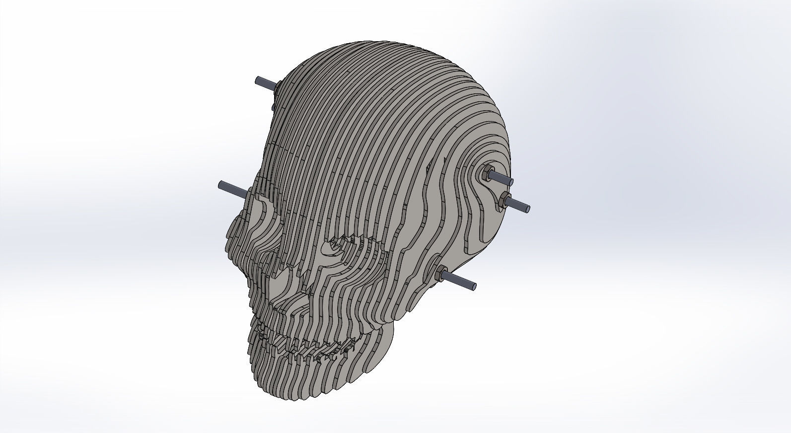 Skull sculpture Dxf For Cnc Laser cutting and 3d step file 3D model 3D ...
