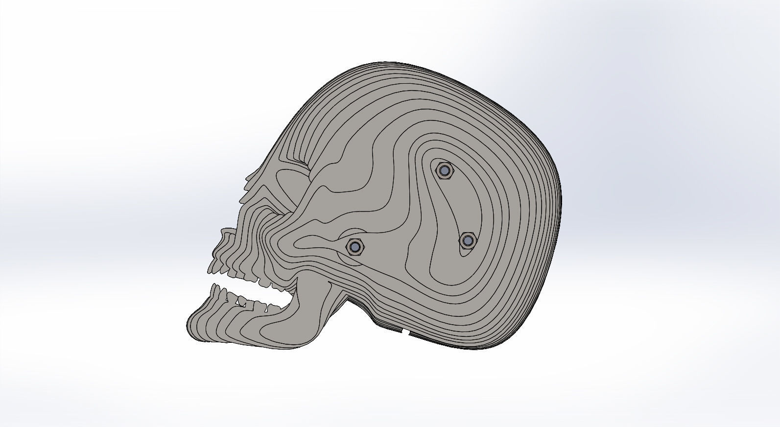 Skull sculpture Dxf For Cnc Laser cutting and 3d step file 3D model 3D ...