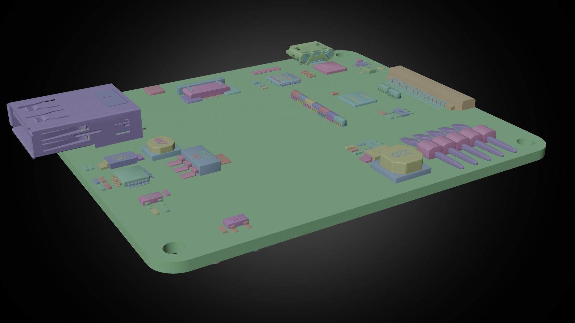 3D model Raspberry pi display v1 VR / AR / low-poly | CGTrader