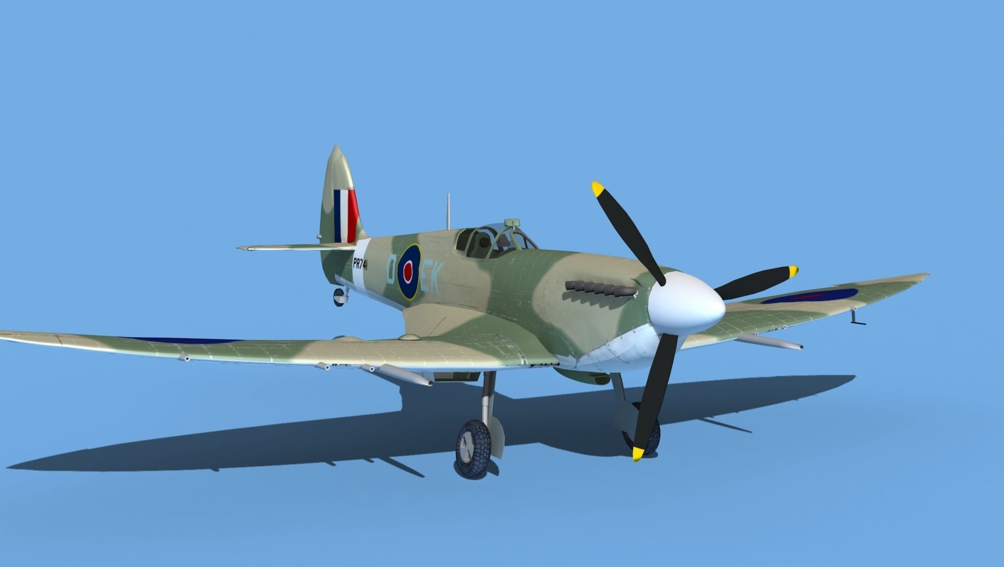 Supermarine Spitfire Mk VIIIb V05 3D model animated rigged | CGTrader