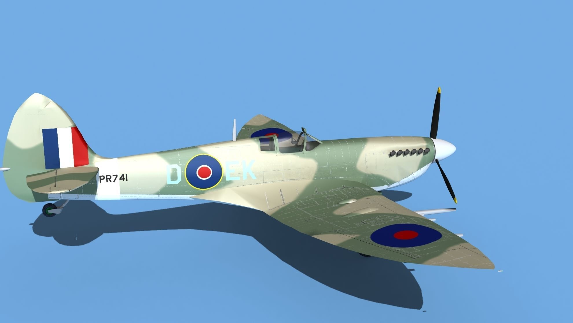 Supermarine Spitfire Mk VIIIb V05 3D model animated rigged | CGTrader
