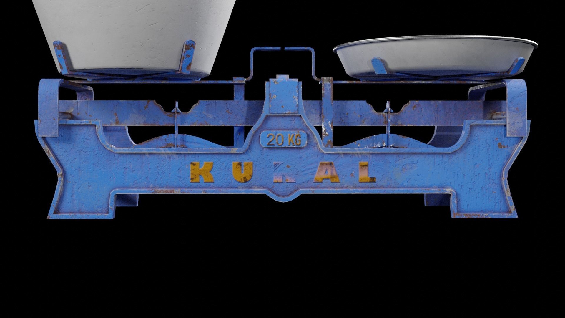 Scale game-ready with two bowls free 3D model | CGTrader