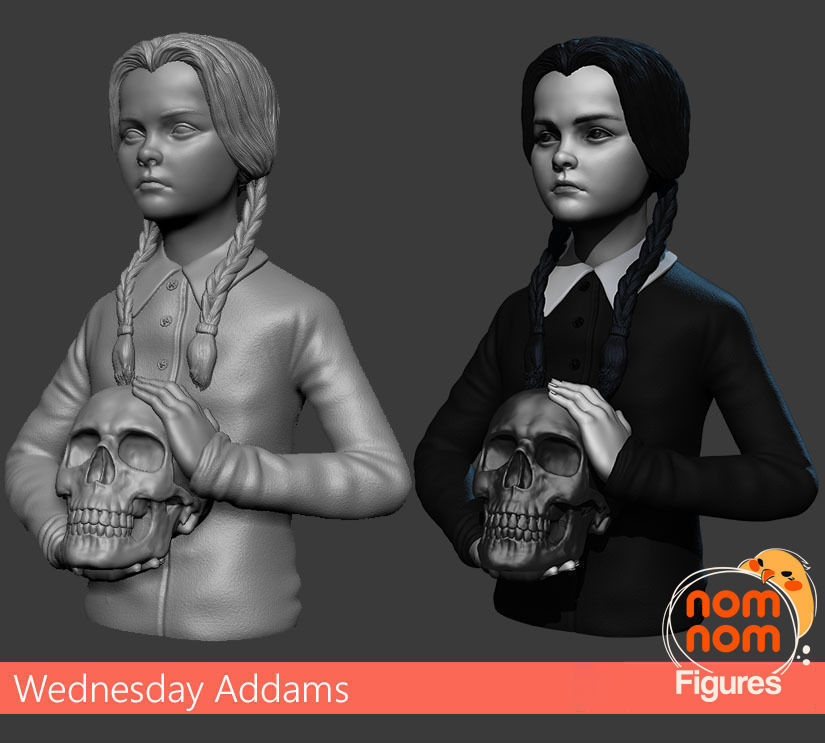 Wednesday Addams 3D model 3D printable | CGTrader