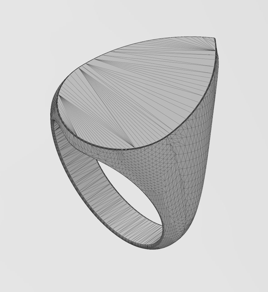 Large almond shaped fashion ring US sizes 6to10 3D model 3D printable ...