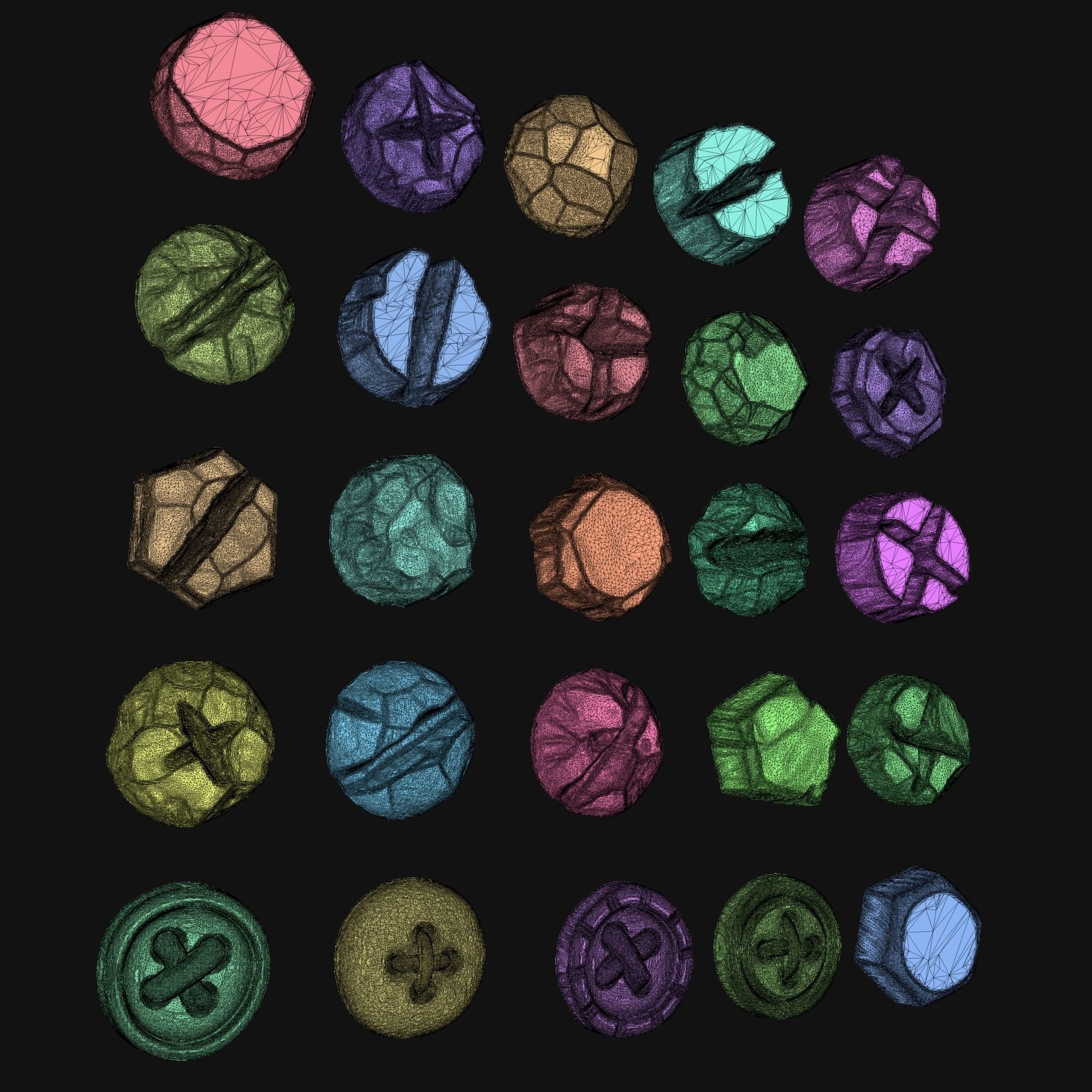 Stylised Bolts and Buttons IMM and VDM Brushes Zbrush 2021 3D model ...