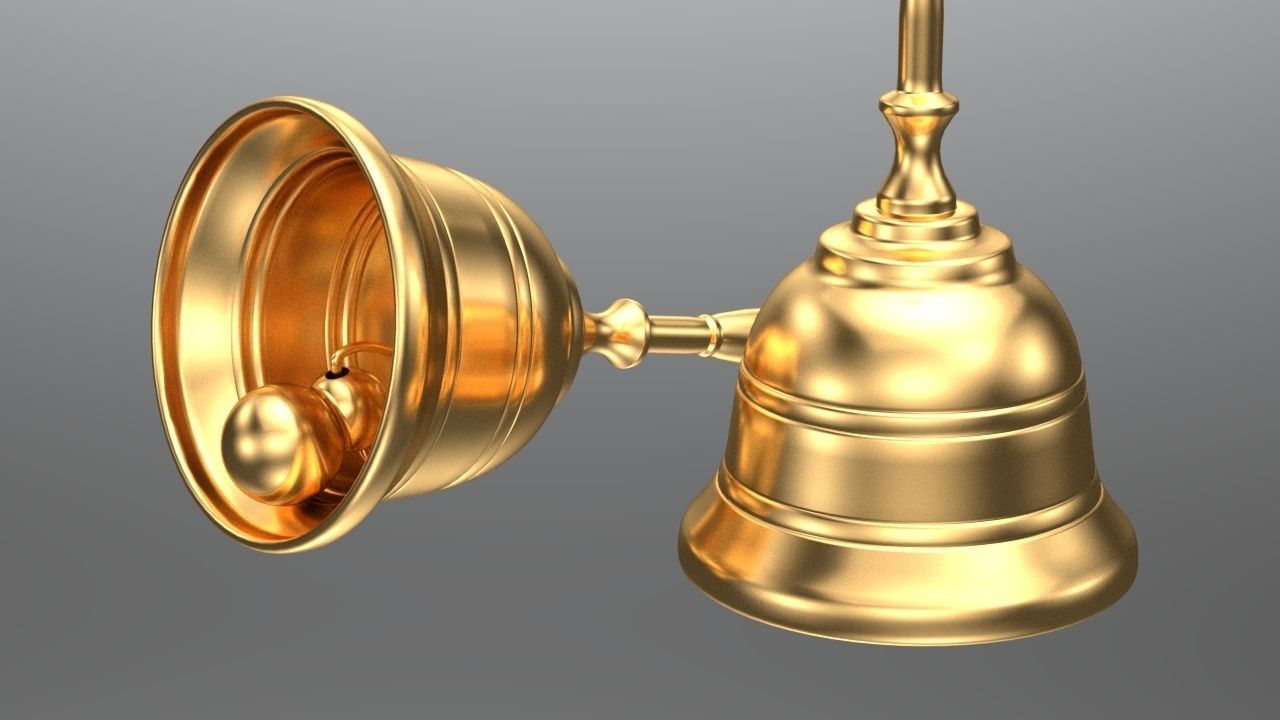 Gold Bell with Handle free 3D model | CGTrader
