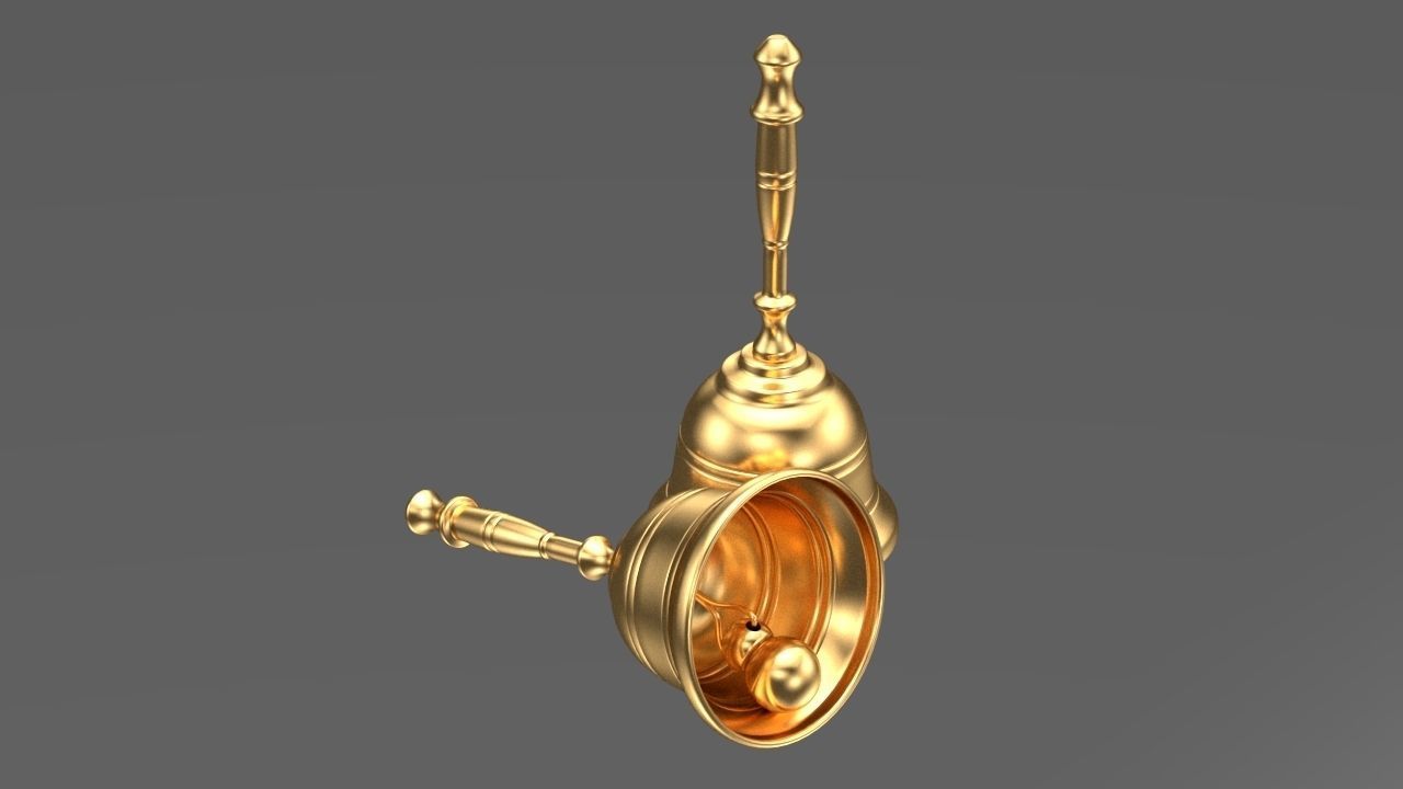 Gold Bell with Handle free 3D model | CGTrader
