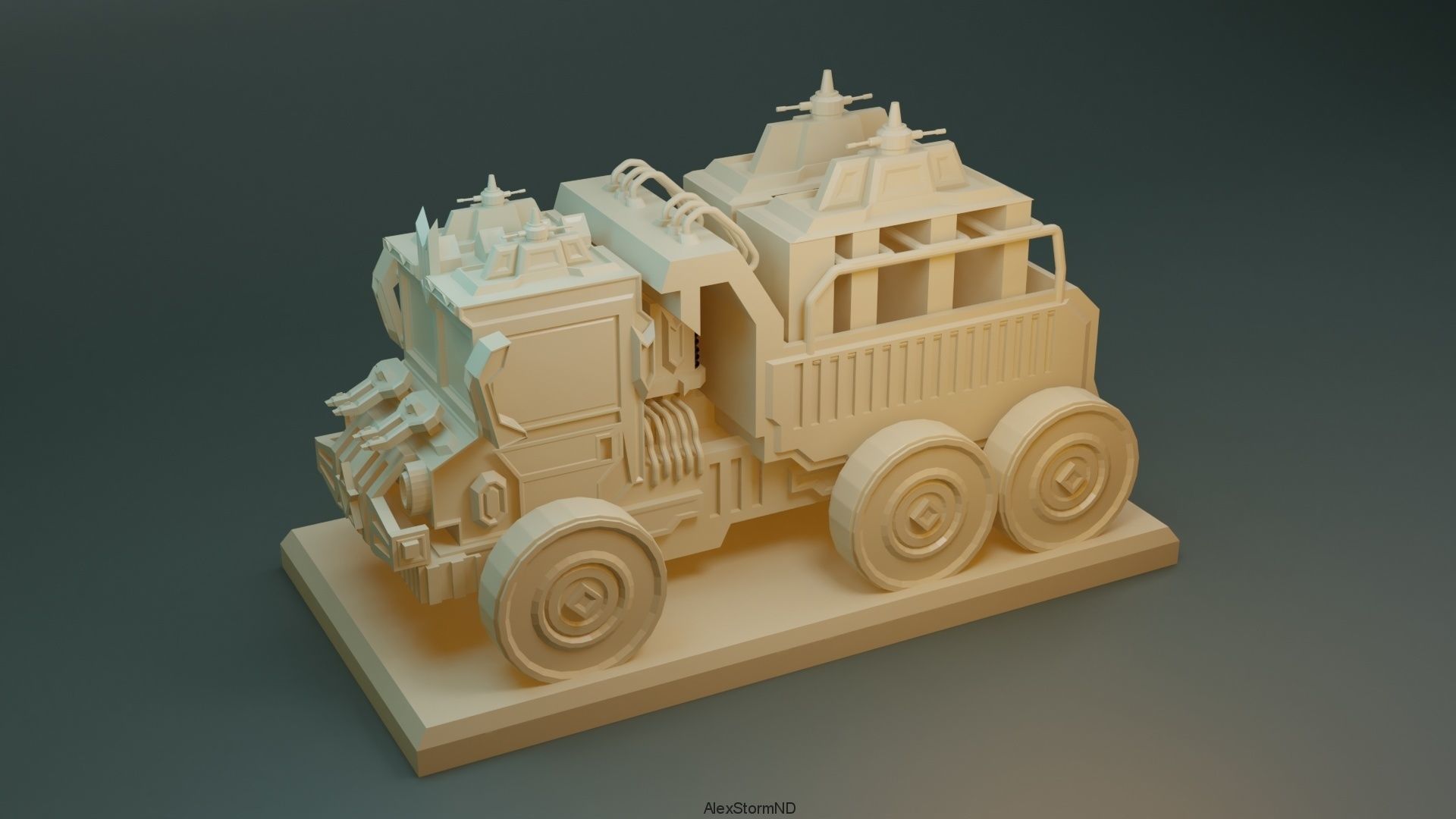 Prototype Military Truck 3D model 3D printable | CGTrader