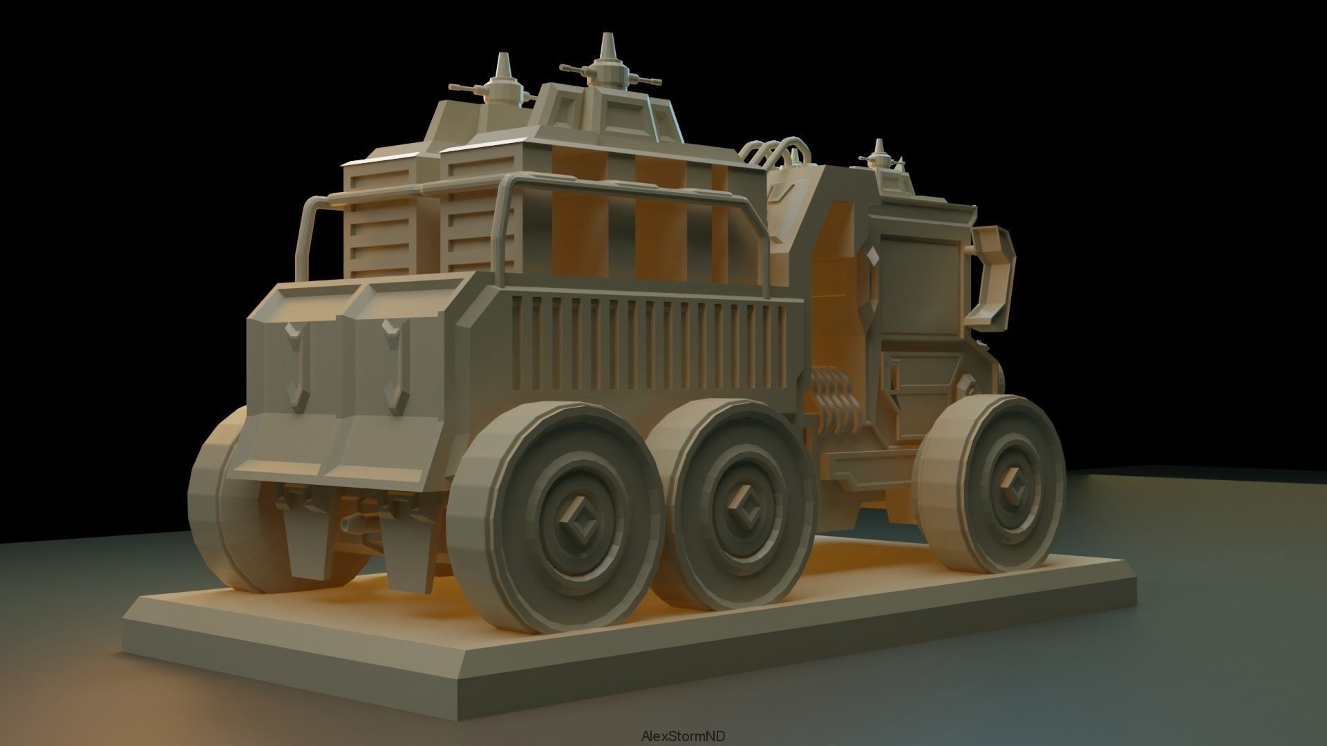 Prototype Military Truck 3D model 3D printable | CGTrader