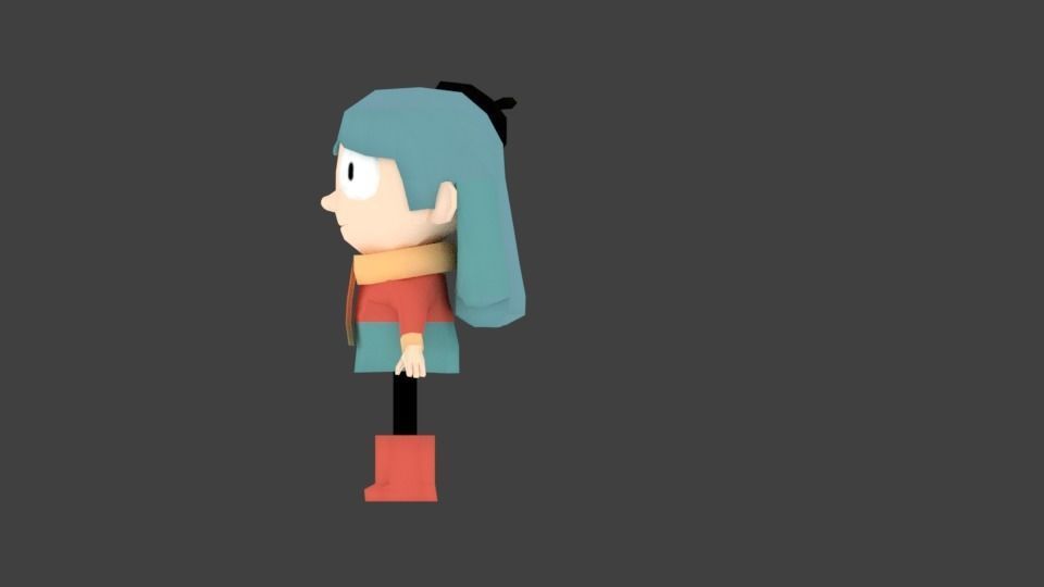 3D model personagem de desenho animado hilda 3d lowpoly VR / AR / low ...