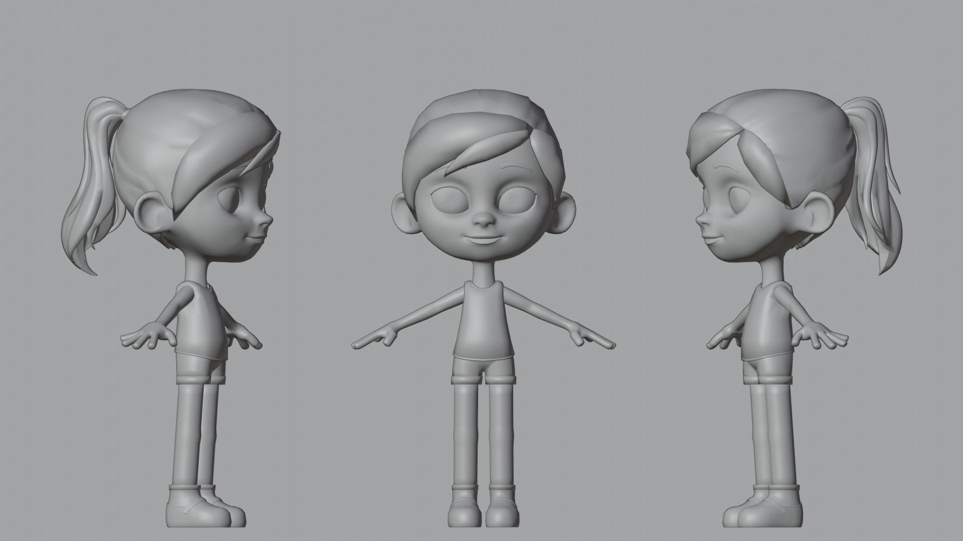 Sticky Cartoon Girl Charcater 3D model | CGTrader