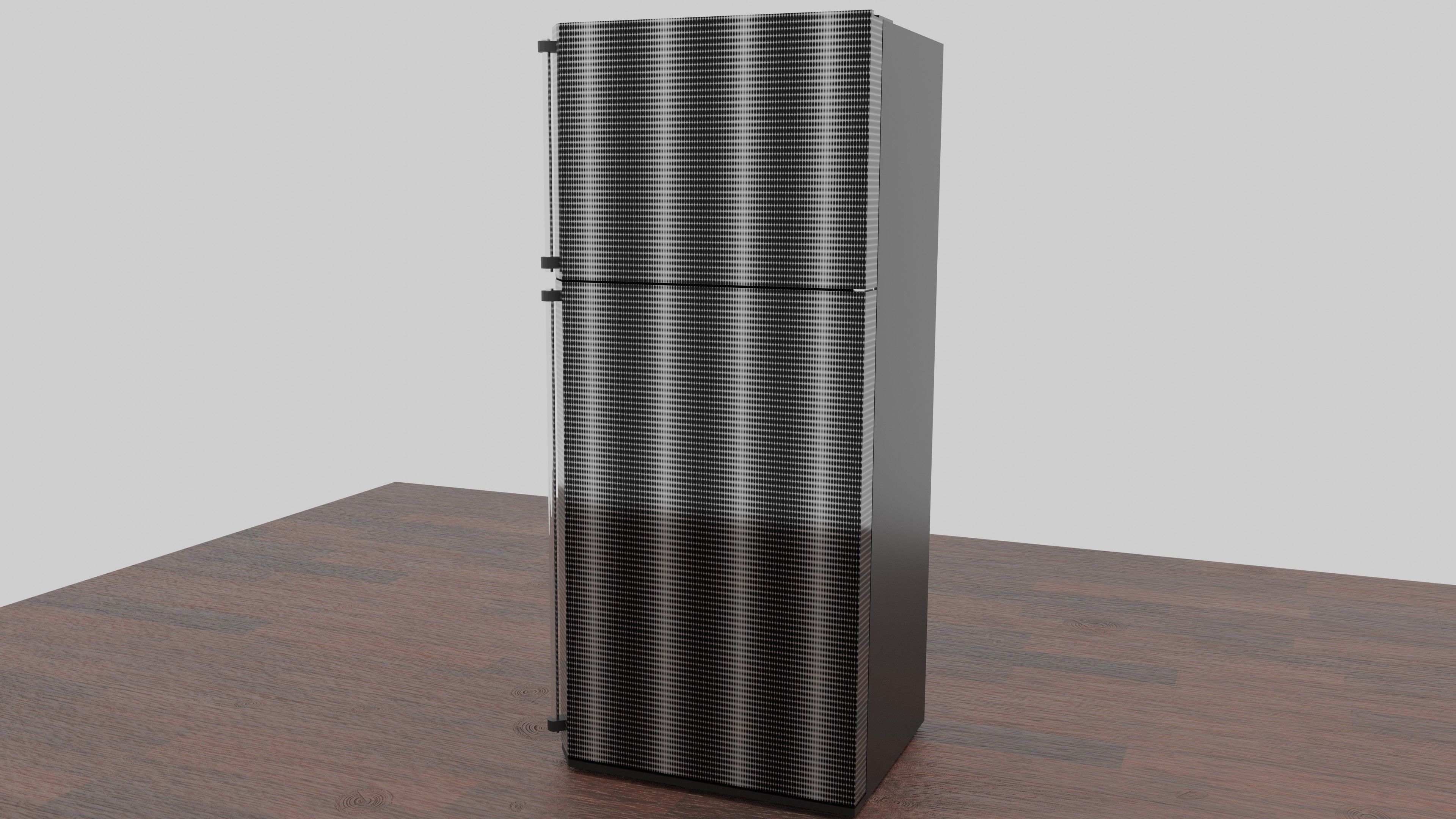Fridge refrigerator on wooden table free VR / AR / low-poly 3D model ...