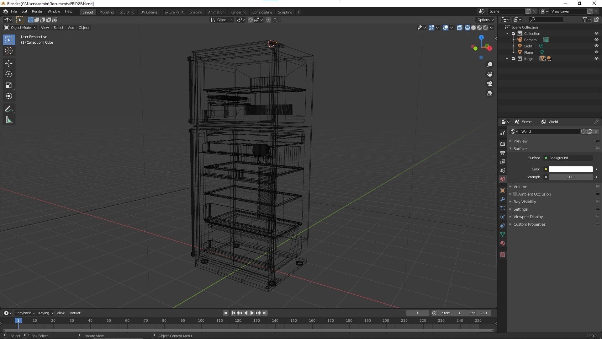 Fridge refrigerator on wooden table free VR / AR / low-poly 3D model ...