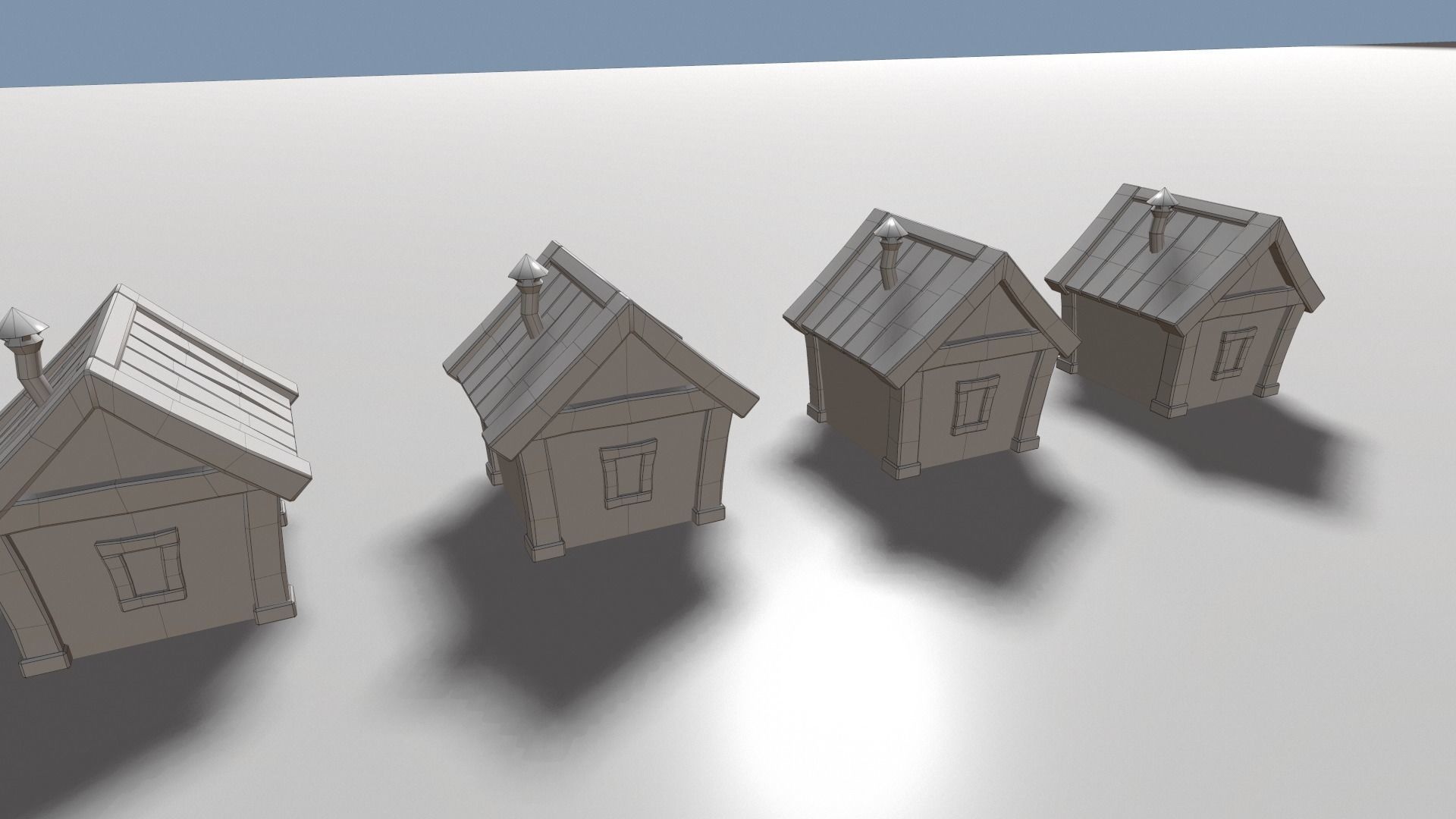 3D model Cartoon Houses Four Element VR / AR / low-poly | CGTrader