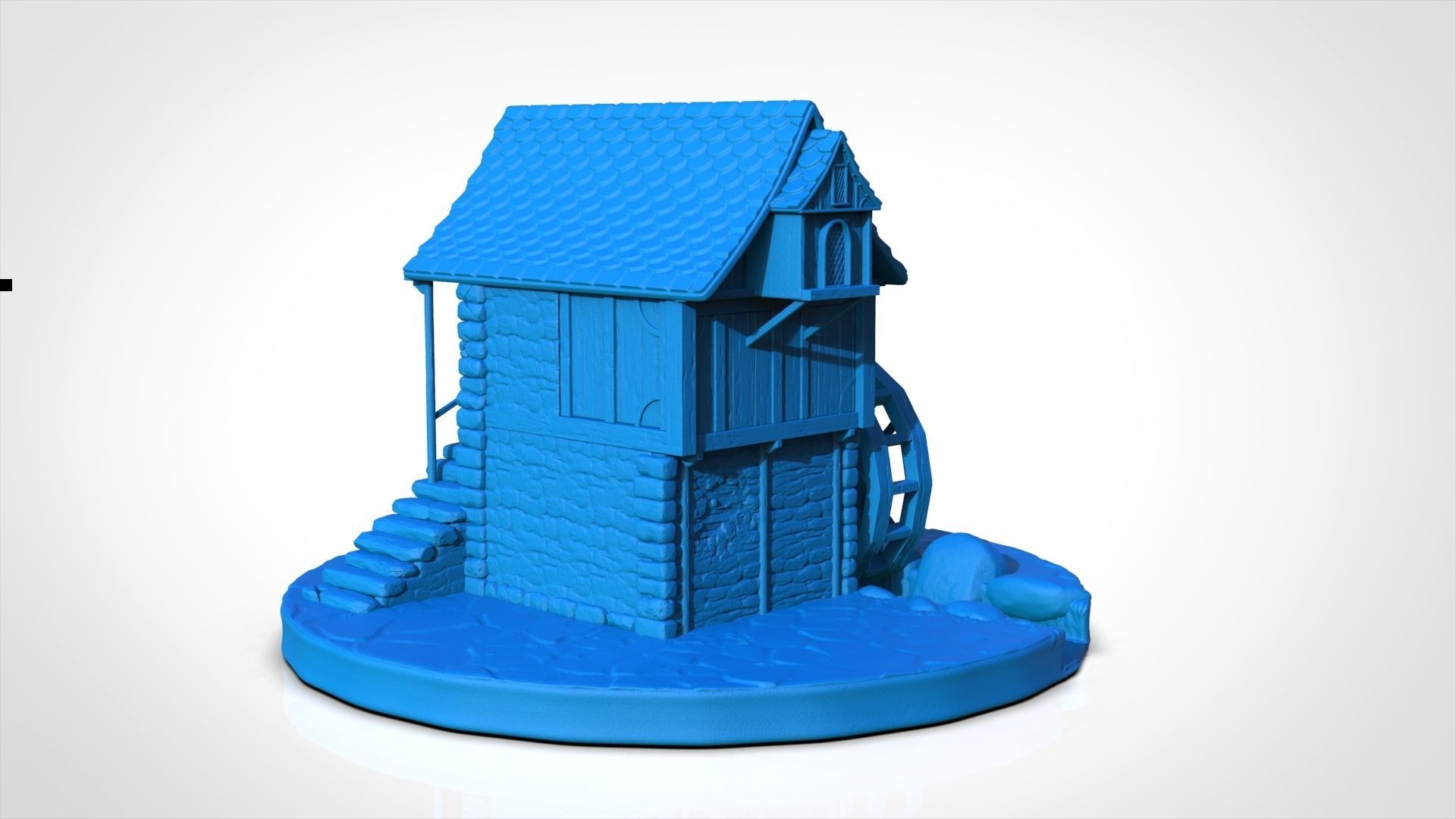 Medieval water wheel house 3D model 3D printable | CGTrader