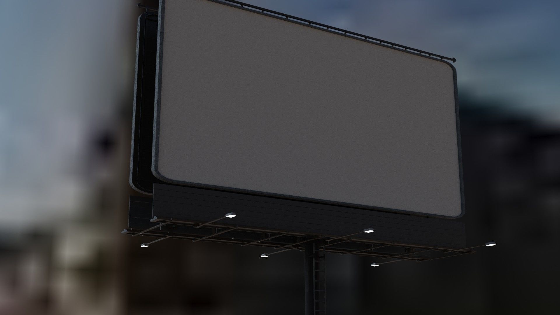 3D MODEL OF ADVERTISING POST WITH LIGHTS 3D model | CGTrader