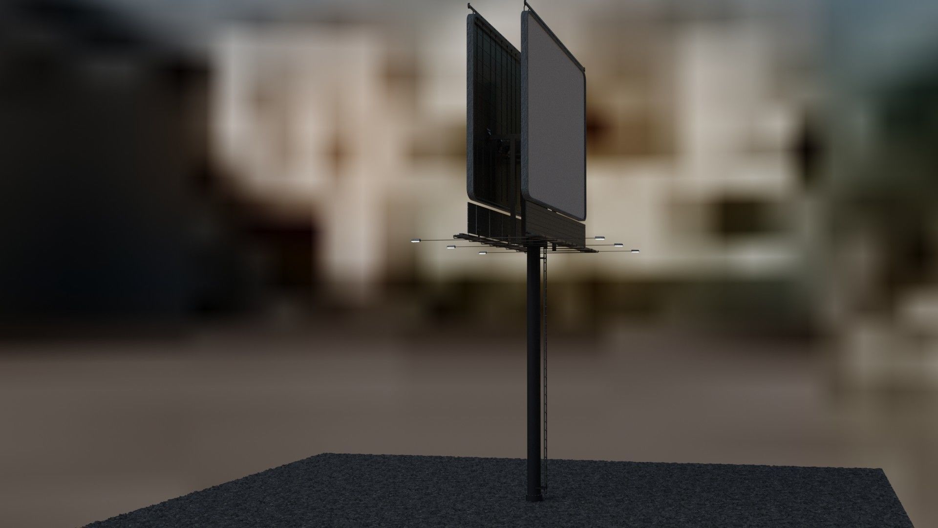 3D MODEL OF ADVERTISING POST WITH LIGHTS 3D model | CGTrader