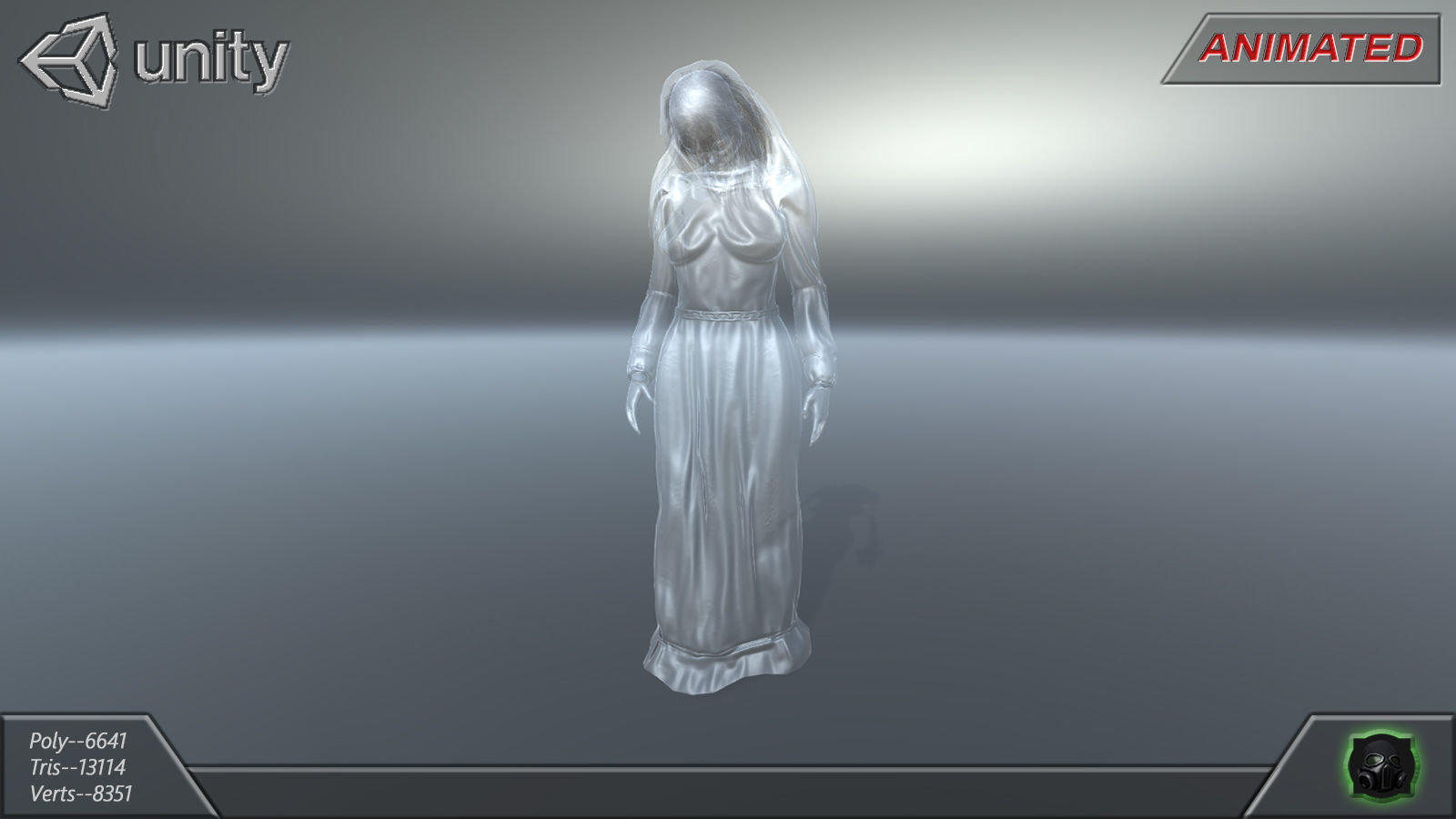 3D model Fantasy character 08--Female ghost VR / AR / low-poly rigged ...