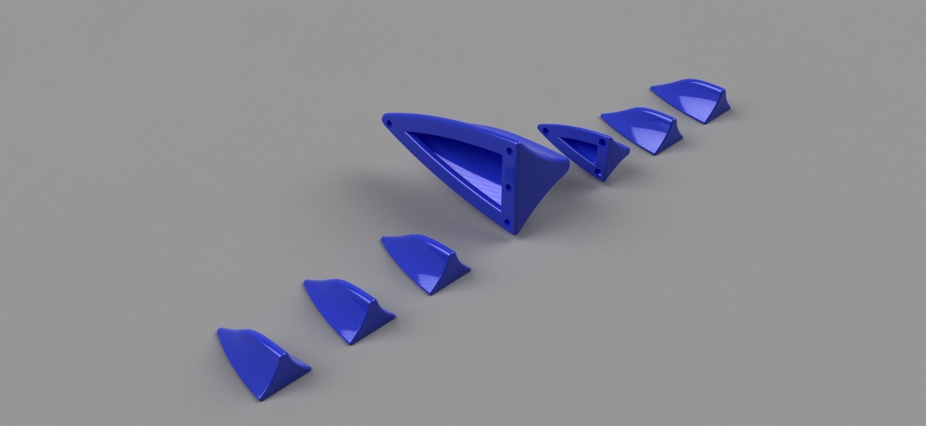CAR SHARK FIN and DIFFUSER SET 3D model 3D printable | CGTrader