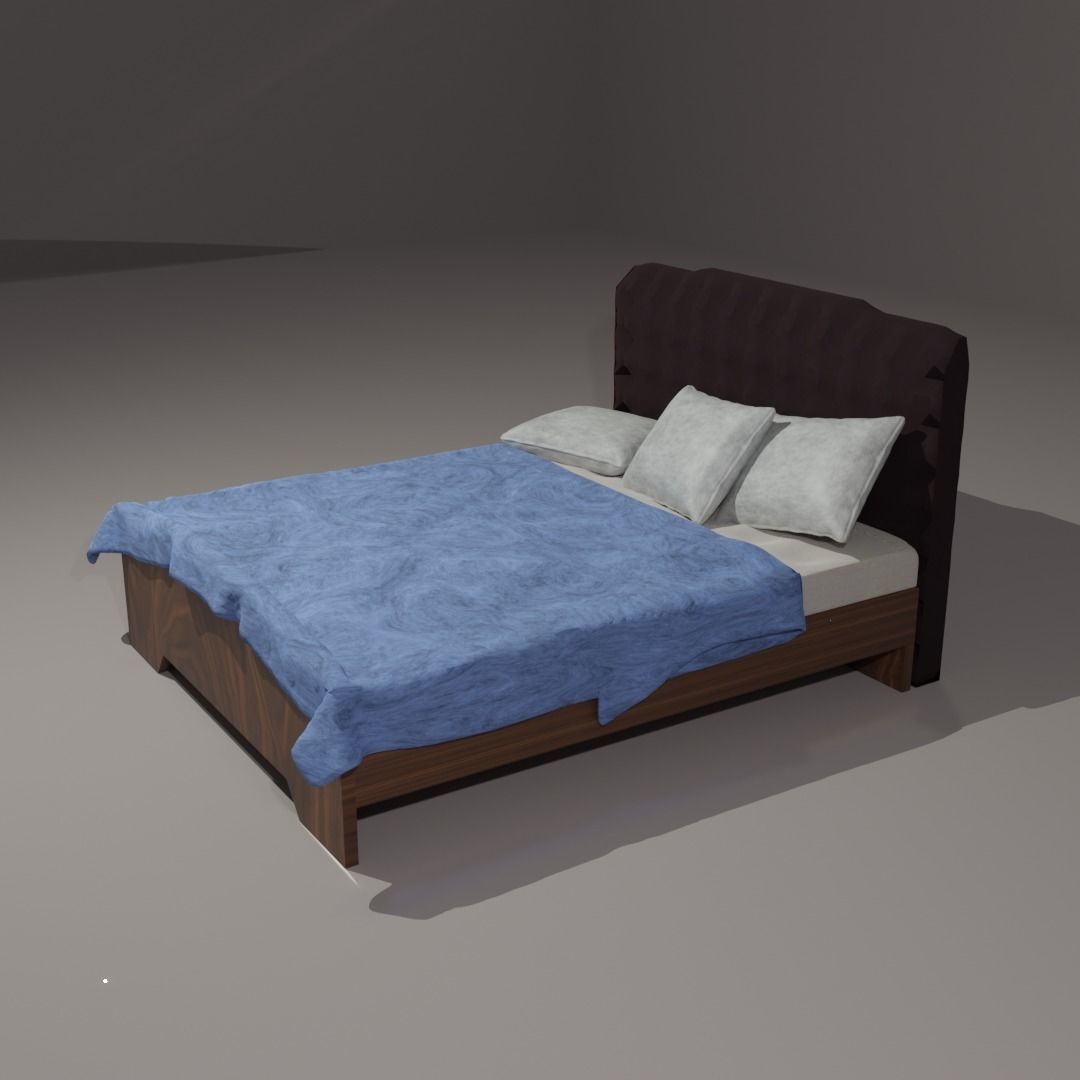 Bed with Pillow free 3D model | CGTrader