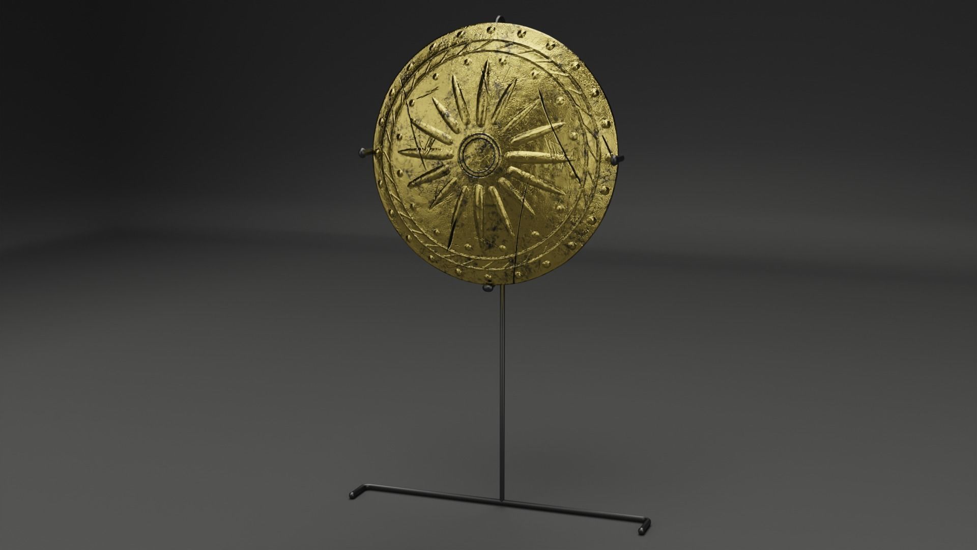 3D model A HISTORICAL KINGS SHIELD USED IN A BATTLE MODEL IN LOW-POLY ...