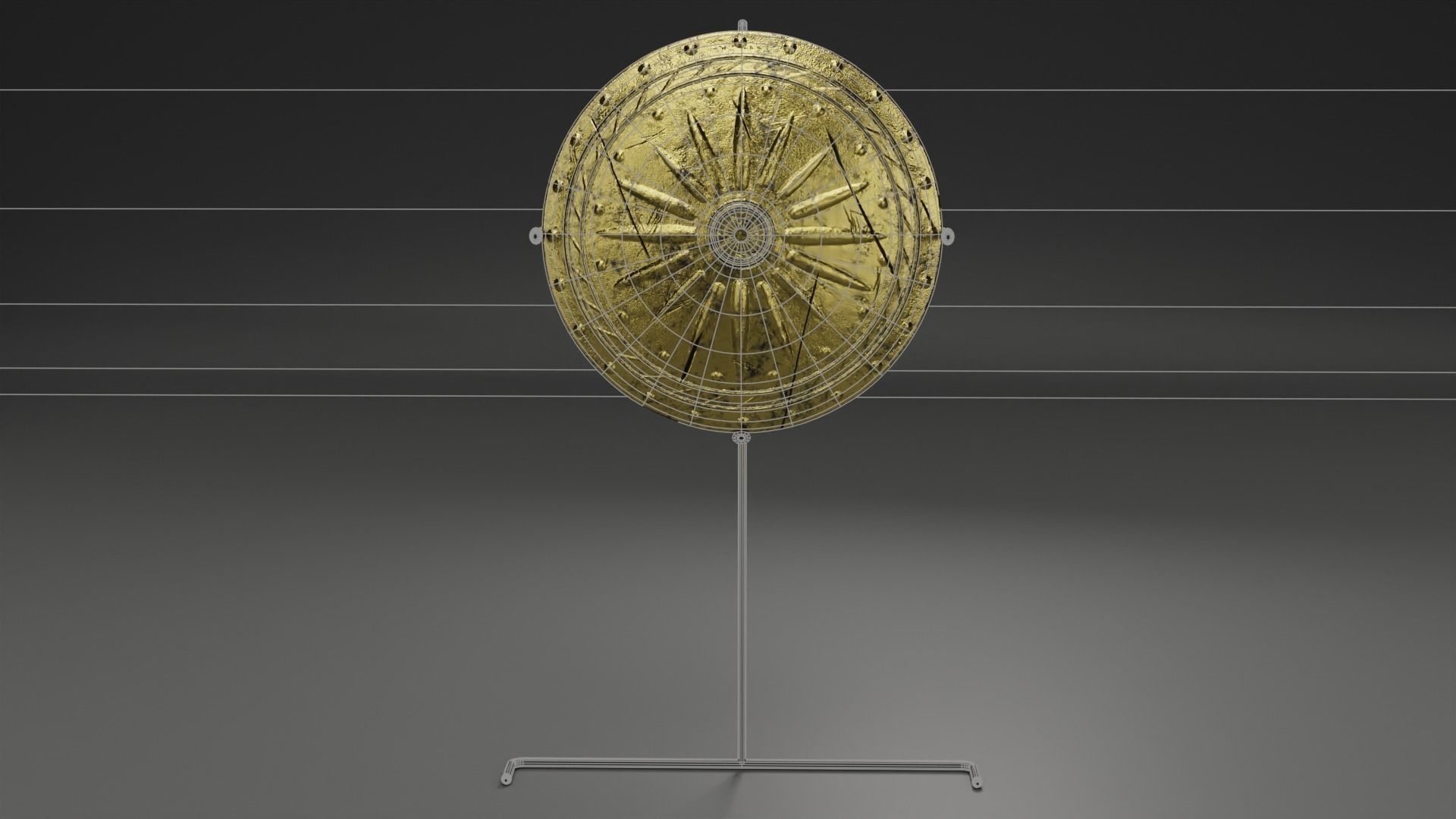 3D model A HISTORICAL KINGS SHIELD USED IN A BATTLE MODEL IN LOW-POLY ...