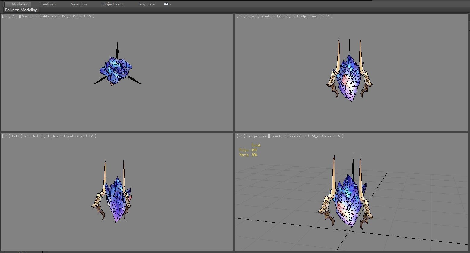 3D model Cartoon floating colorful crystal VR / AR / low-poly | CGTrader